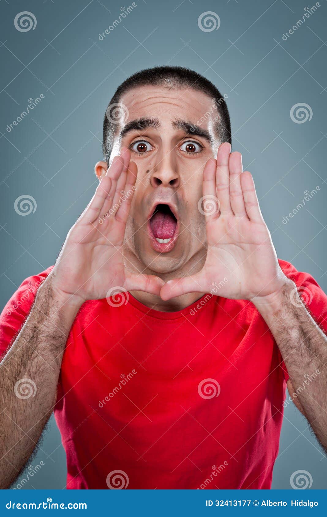 Young Man Shouting stock image. Image of face, shoulders - 32413177