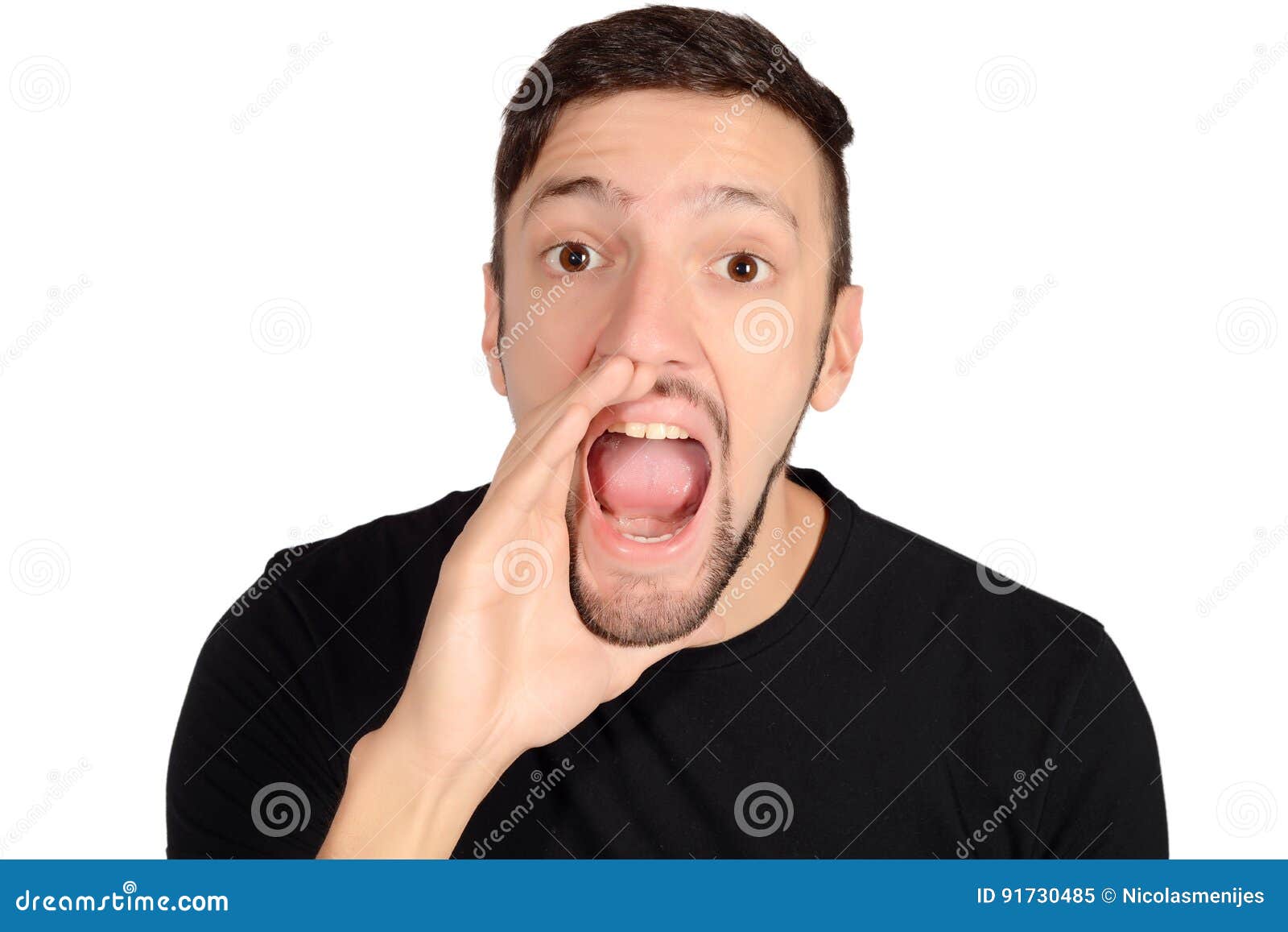 Young man shouting. stock image. Image of lifestyle, concept - 91730485