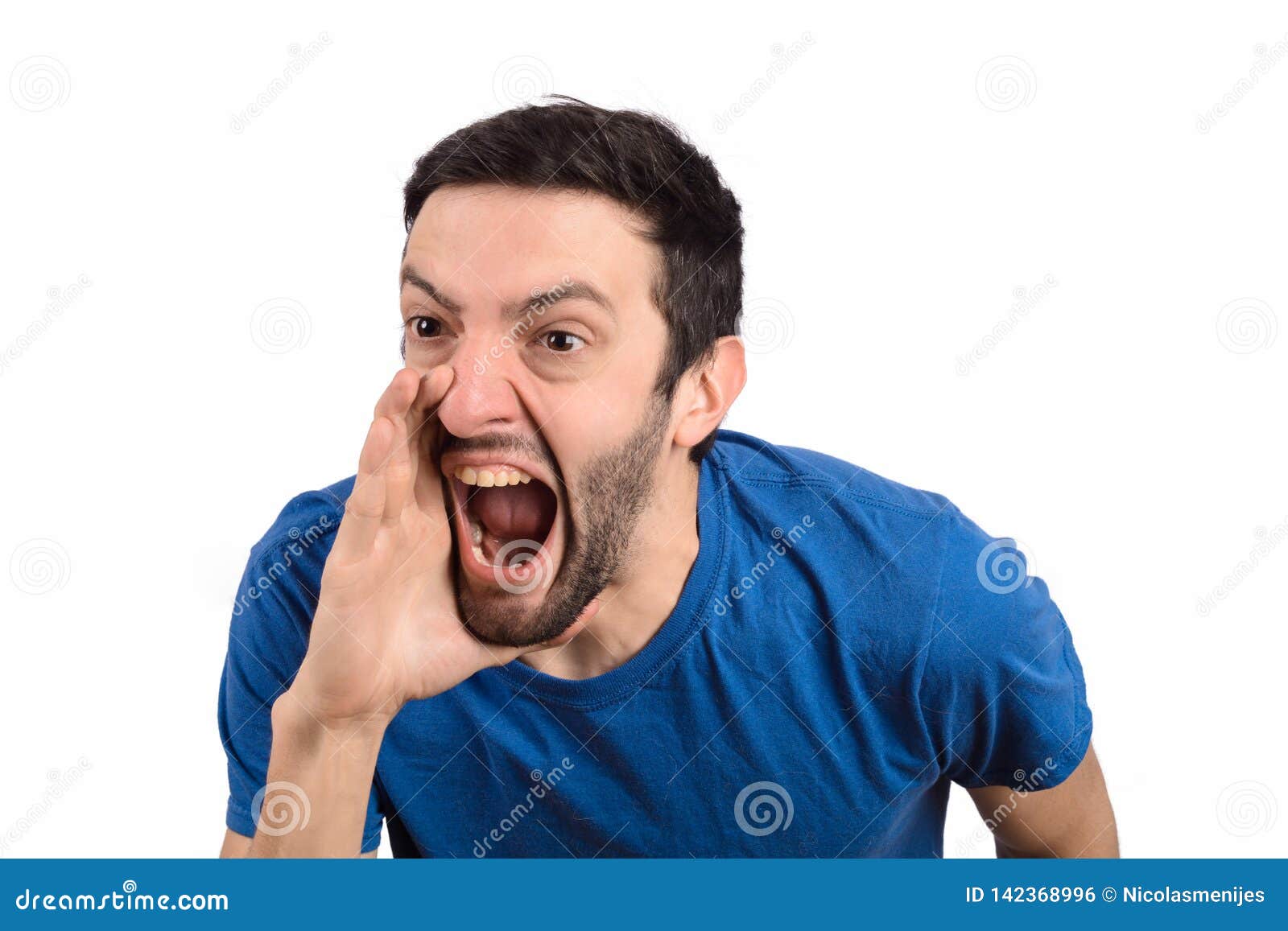 Young Man Shouting and Screaming Stock Photo - Image of loud, face ...