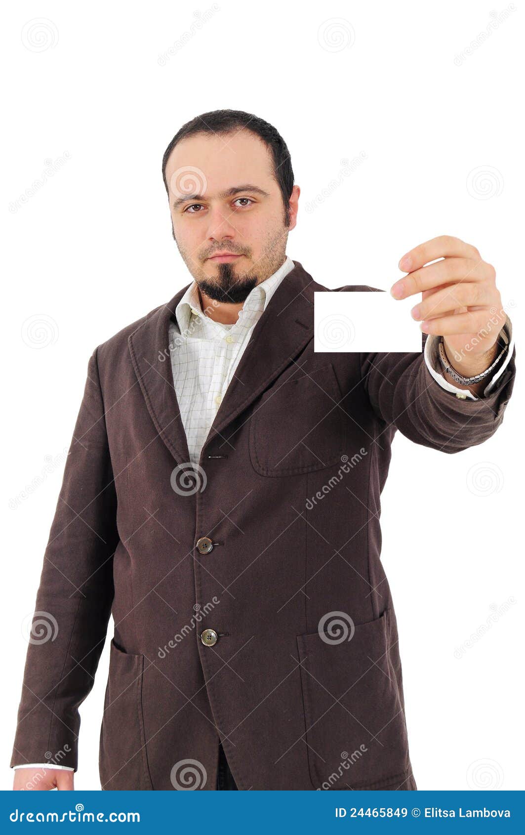 Young Man Showing Blank Card Stock Image - Image of human, blank: 24465849