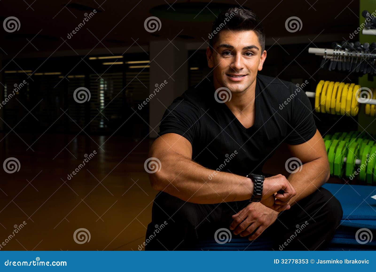 Young Man Showing on the Clock, it S Time To Train Stock Image - Image ...