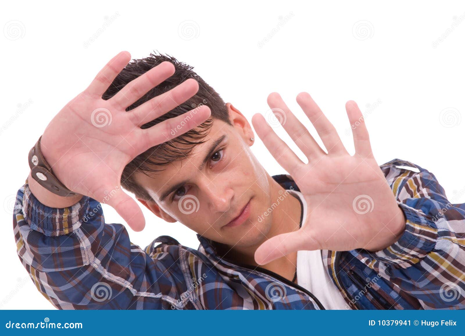 Young Man Showing Framing Hand Gesture Stock Image - Image of look ...