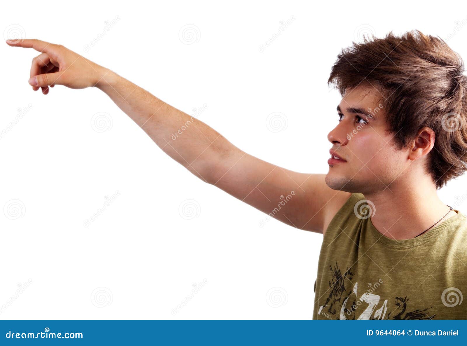 19,362 Attractive Young Man Pointing Isolated White Background Stock ...