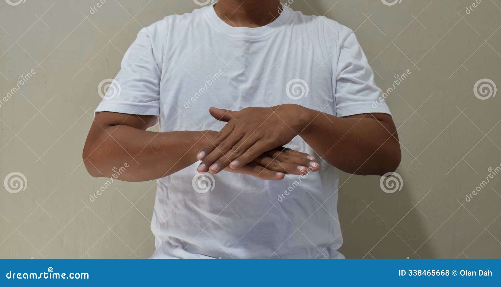 Young Man Showing Slow Please Sign in Asl, Communication for Deaf Stock ...