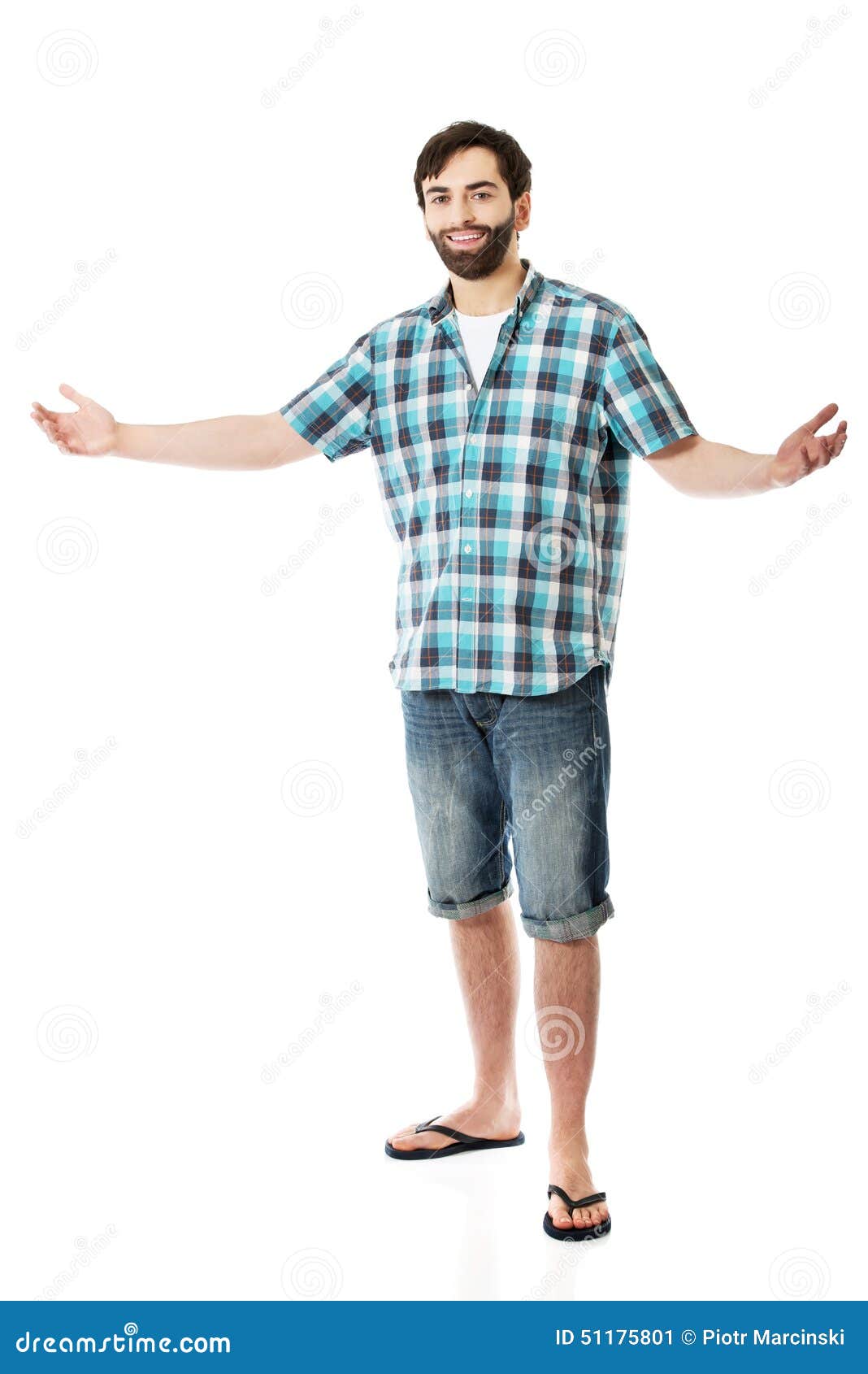 Young Man Showing Something in Hands. Stock Image - Image of people ...