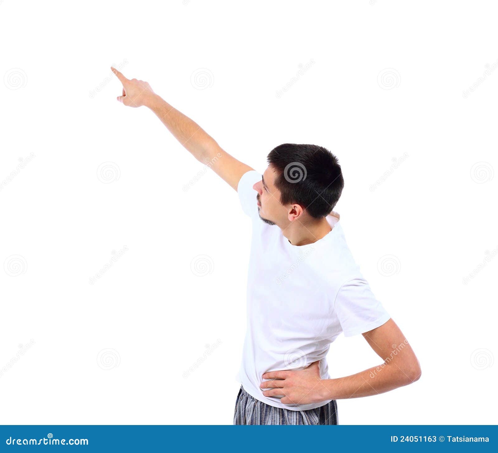 A Young Man Showing Something Isolated Stock Image - Image of casual ...