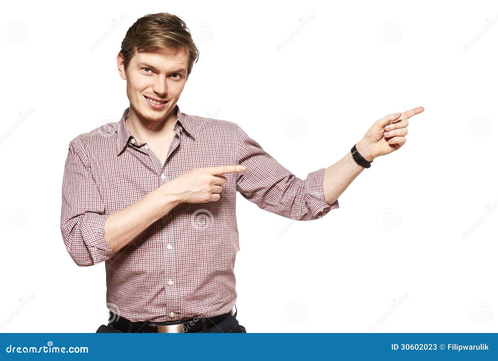 Young Man is Showing Something Stock Image - Image of pointing, manager ...