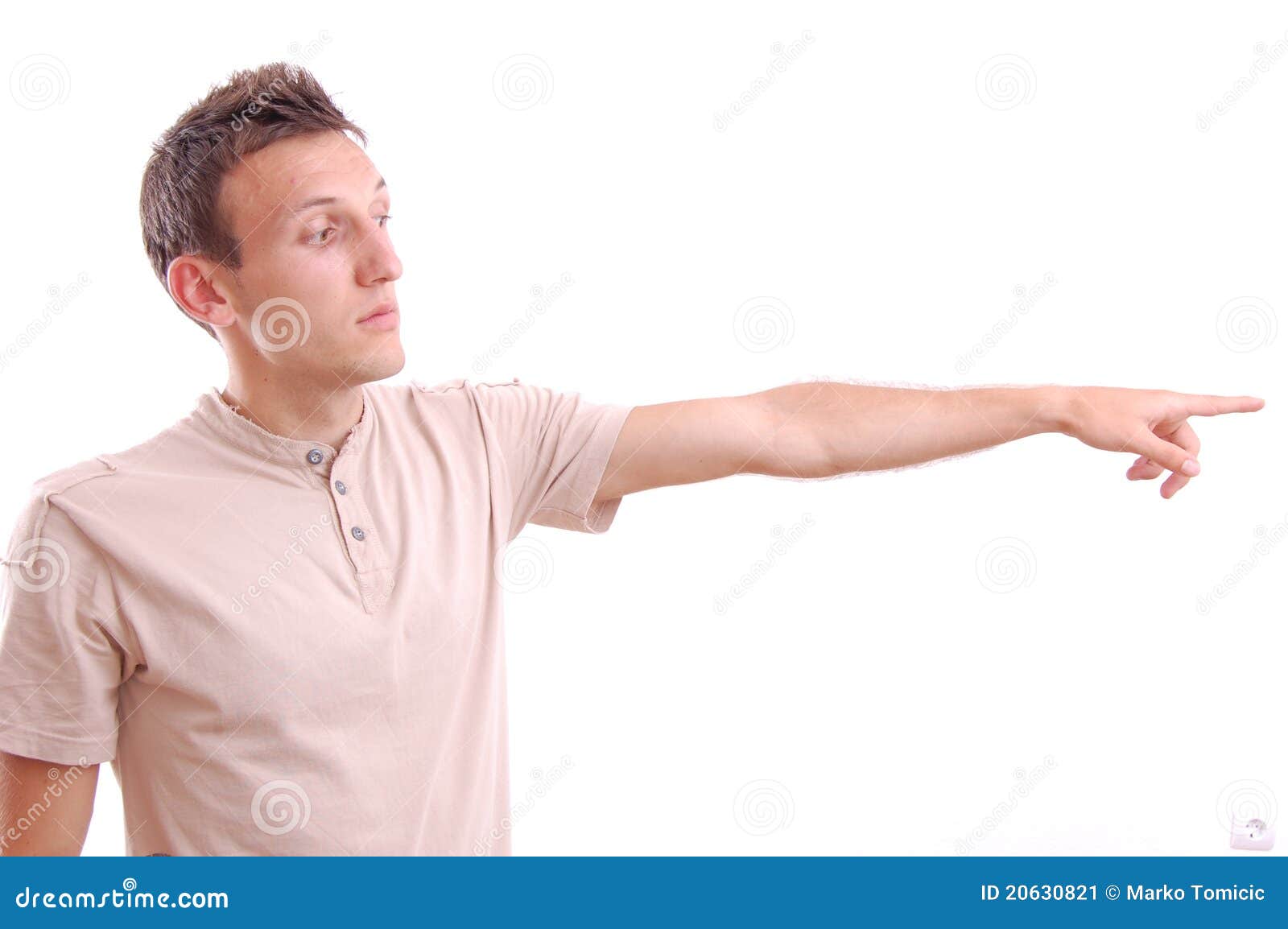 Young Man Showing You Something Stock Image - Image of headshot, cool ...