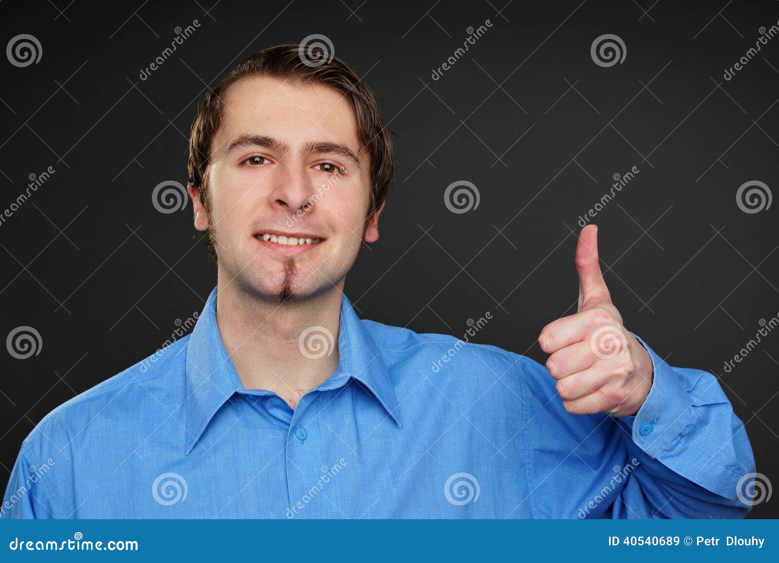 Young Man Shows You Thumb Up Stock Image - Image of adult, winner: 40540689