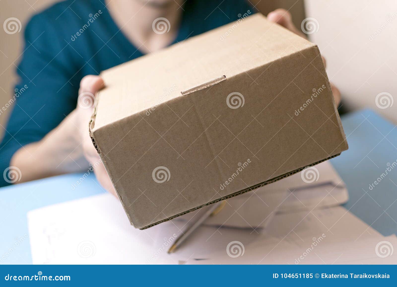 The Young Man Signs the Letters and Parcels. the Concept of Service ...