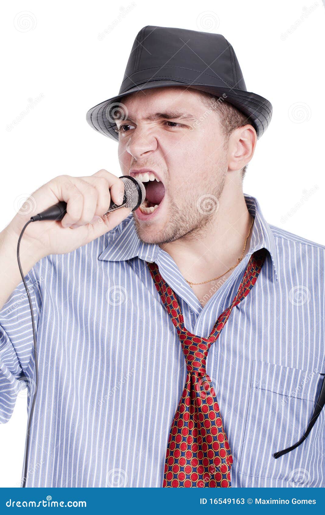 Young man singing stock image. Image of isolated, solo - 16549163