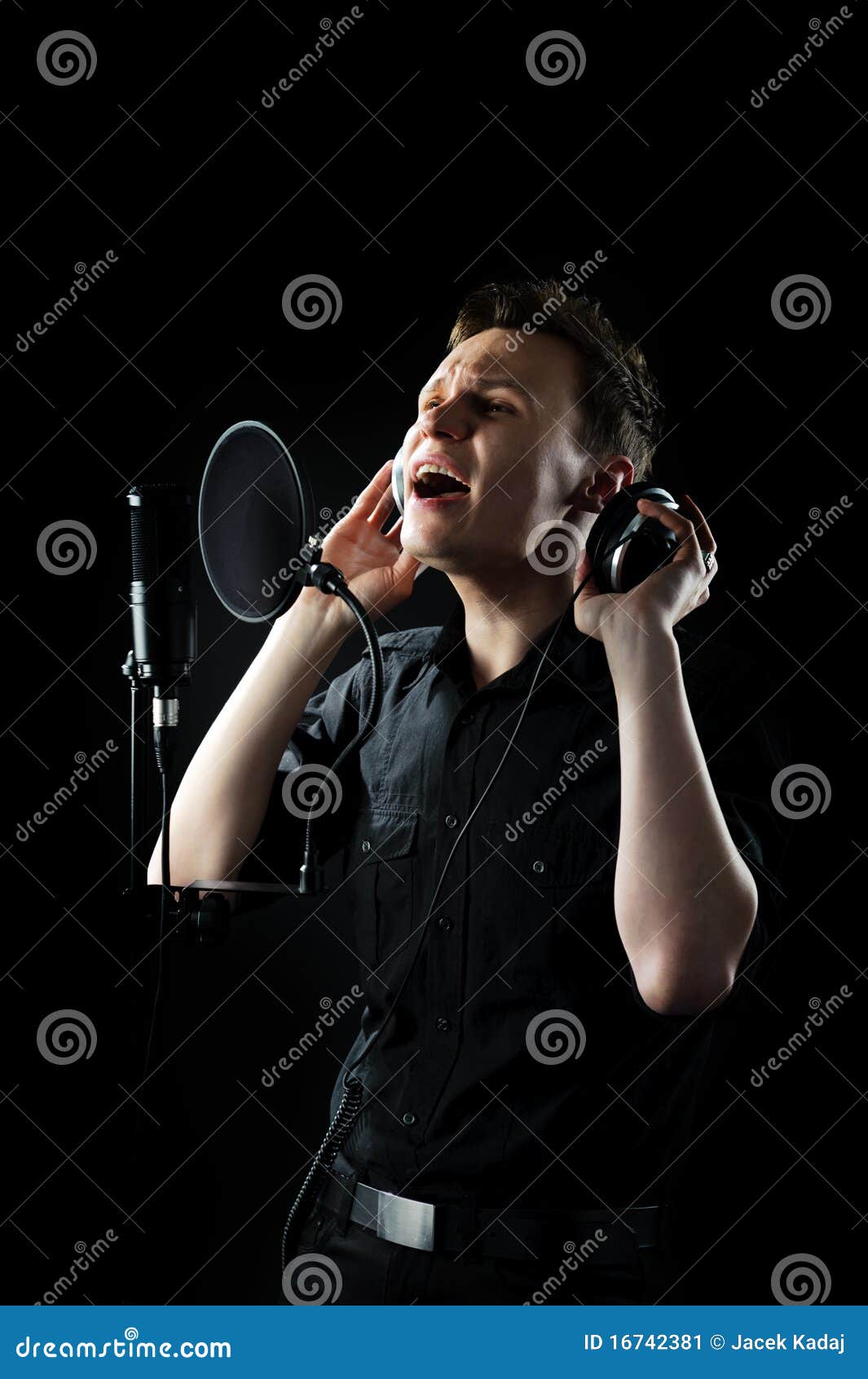 Young man singing stock image. Image of portrait, emotions - 16742381