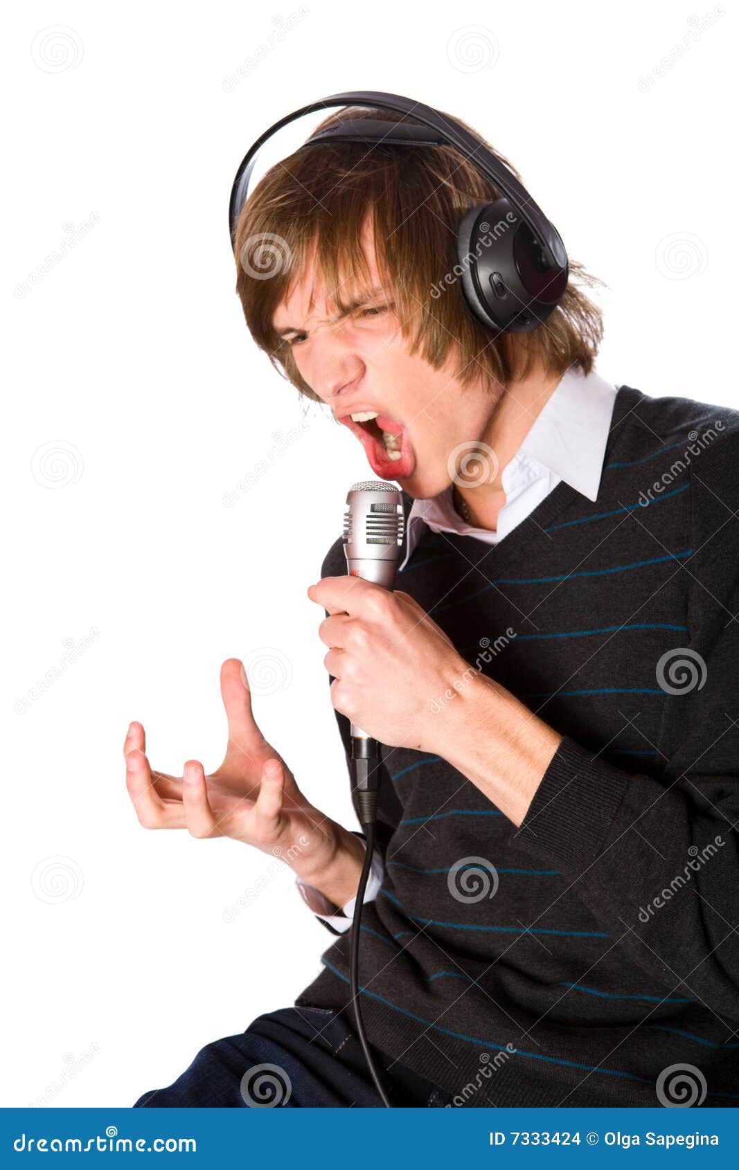 Young man singing stock photo. Image of portrait, cool - 7333424