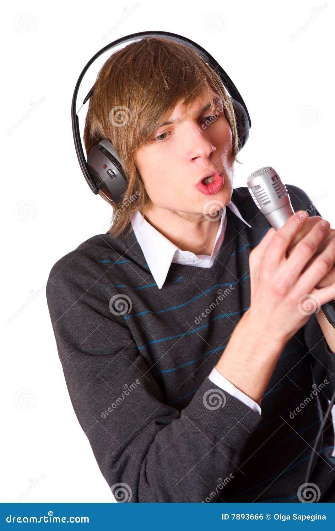 Young man singing stock photo. Image of microphone, performer - 7893666