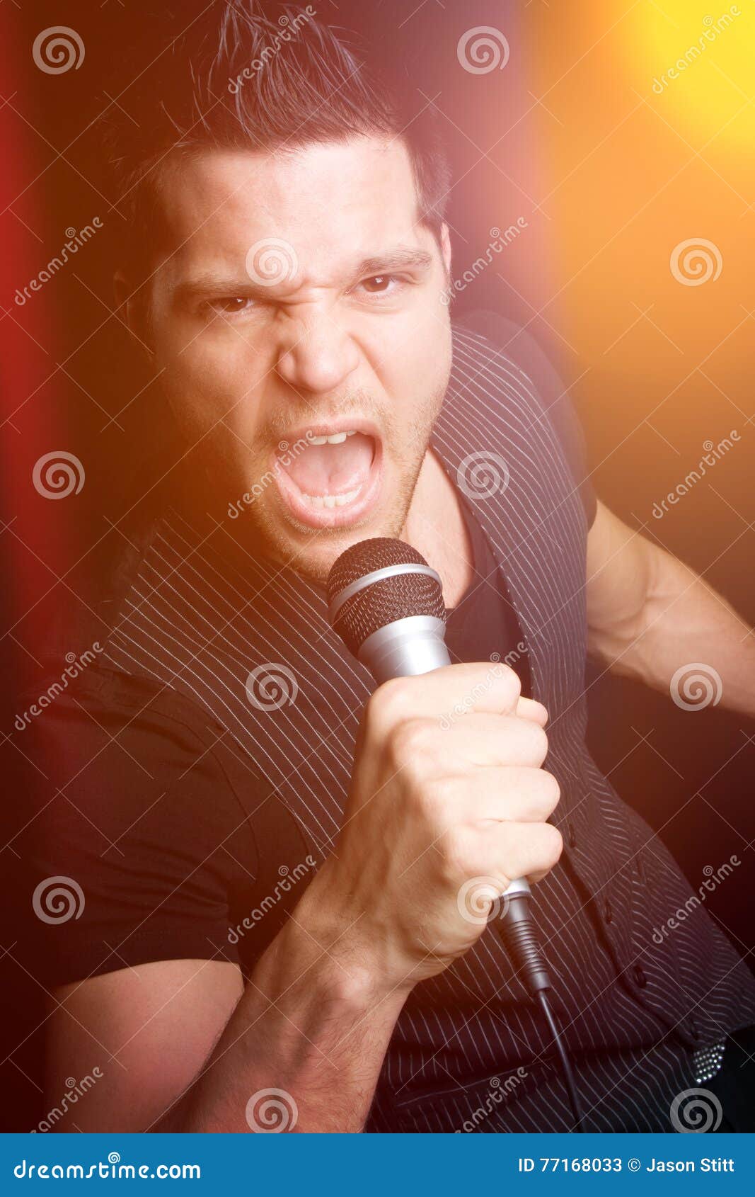 Young Man Singing stock image. Image of holding, entertainment - 77168033