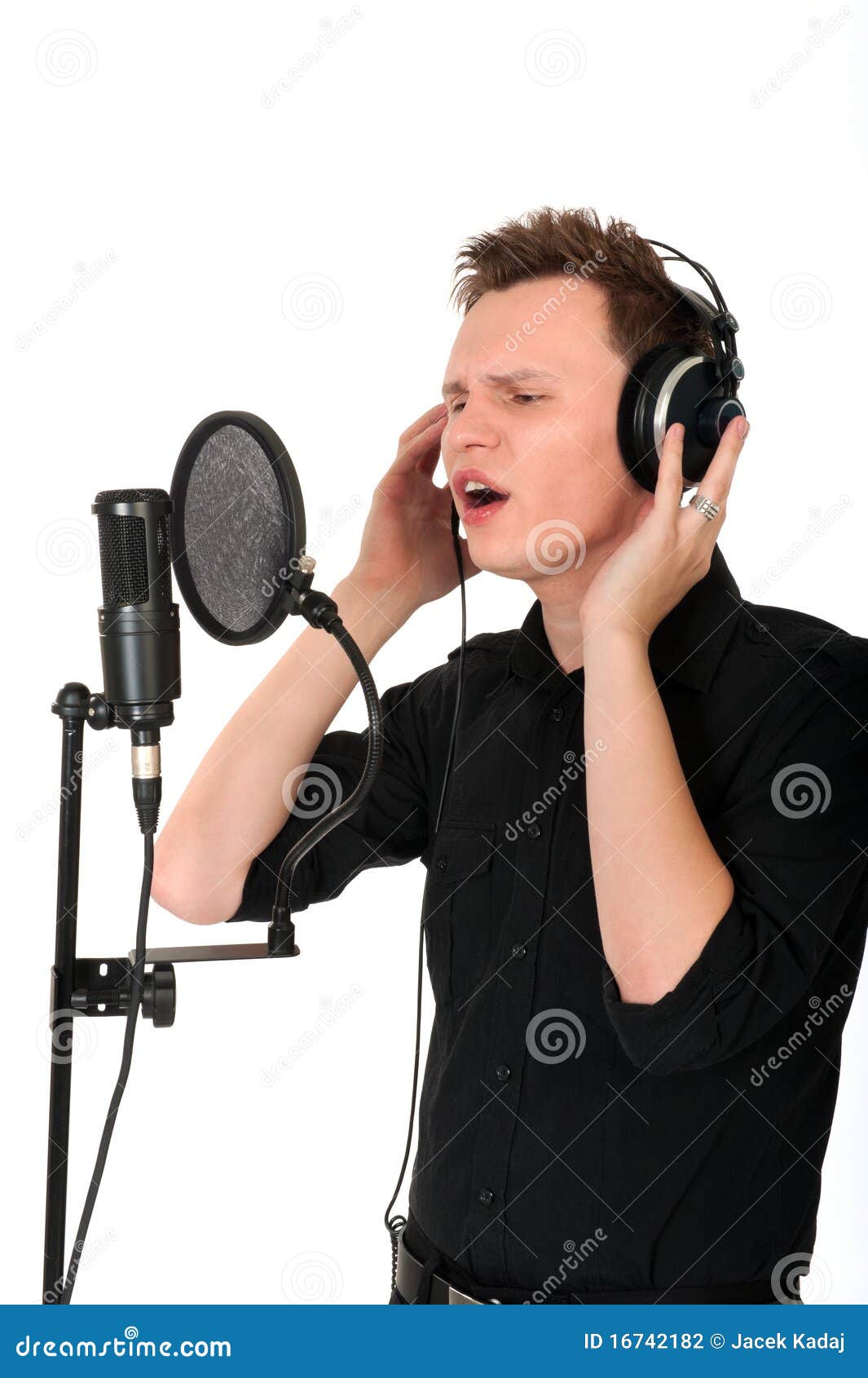 Young man singing song stock photo. Image of concert - 16742182