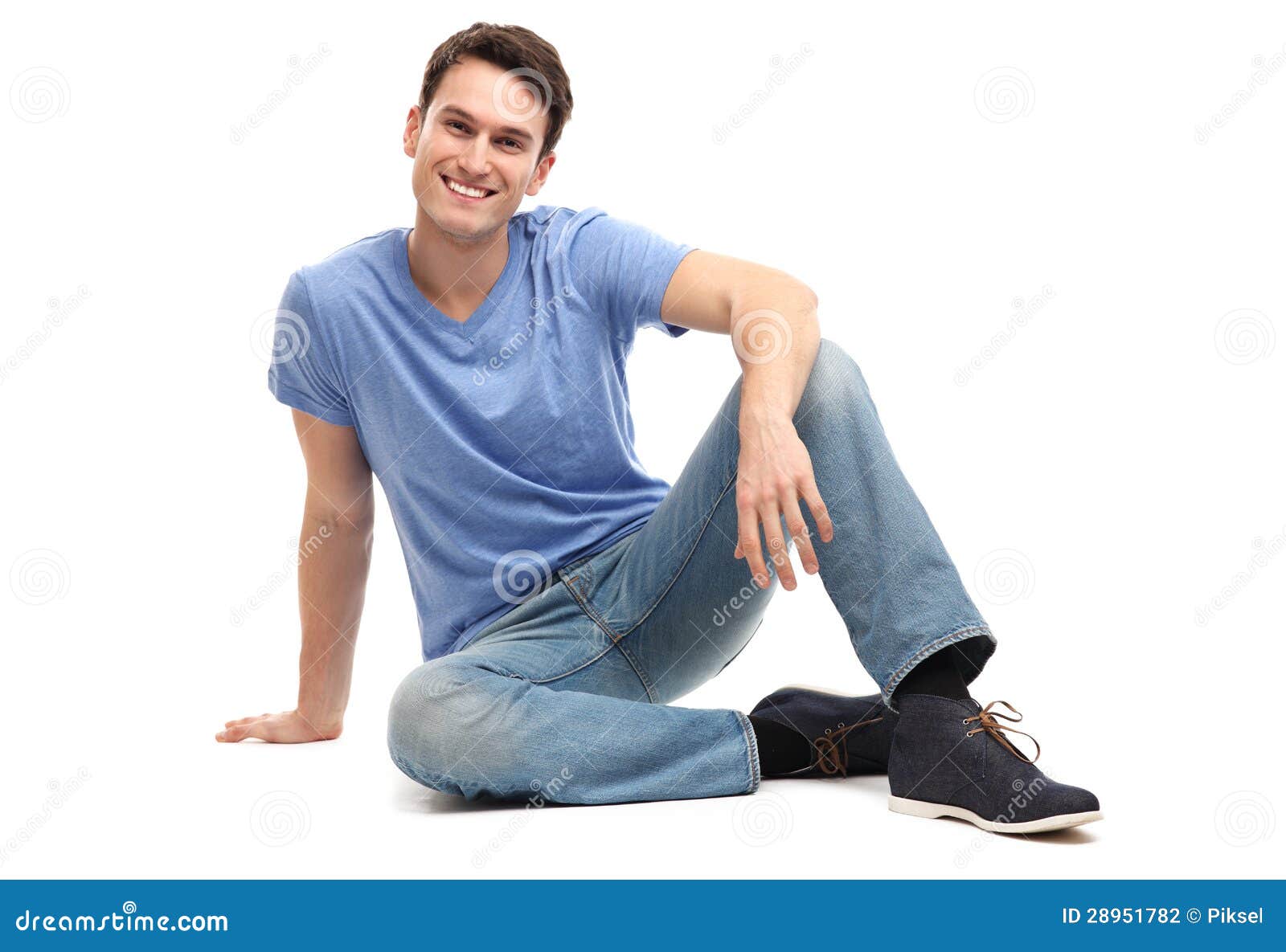 Young man sitting stock photo. Image of adult, carefree - 28951782
