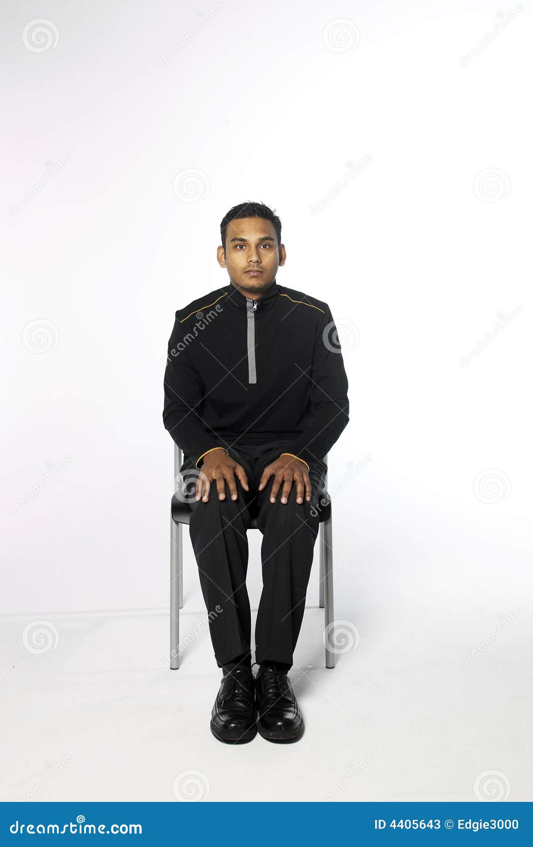 Young man sitting stock image. Image of urban, black, professional ...