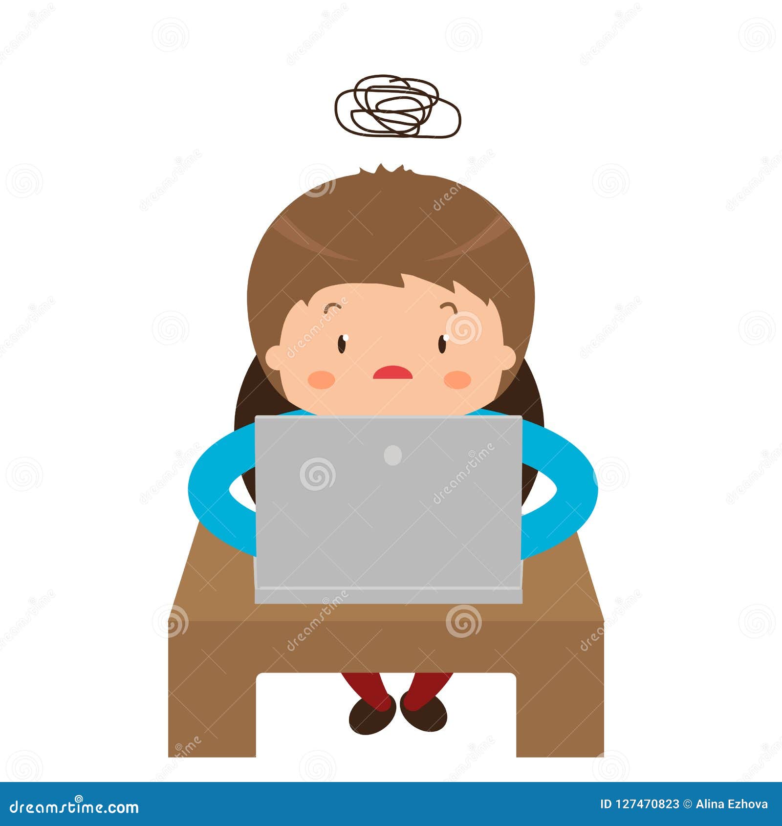 A Young Man is Sitting at the Computer. Problem and Emotion. Stock ...