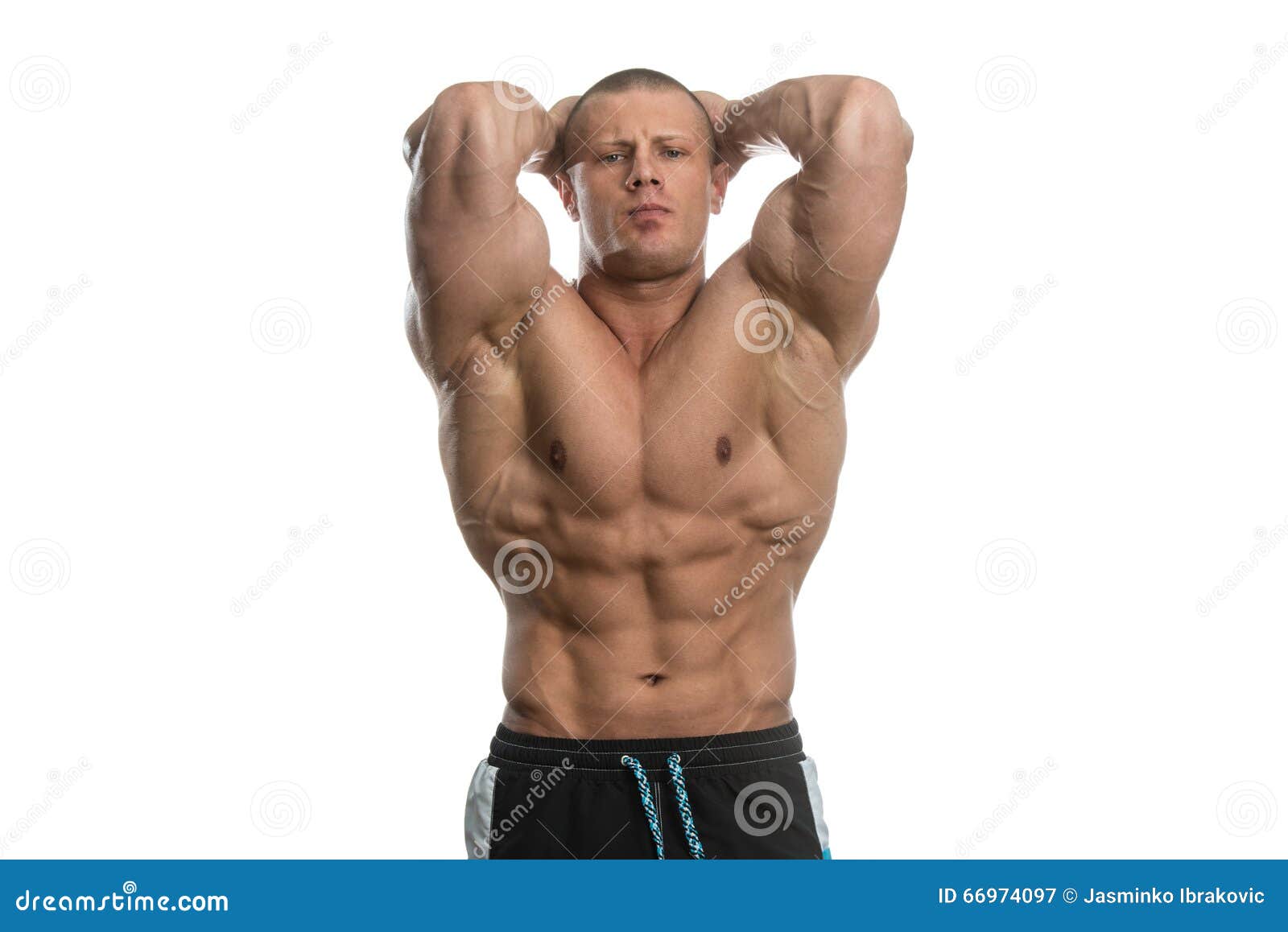 Young Man with Six Pack Over White Background Stock Image - Image of ...
