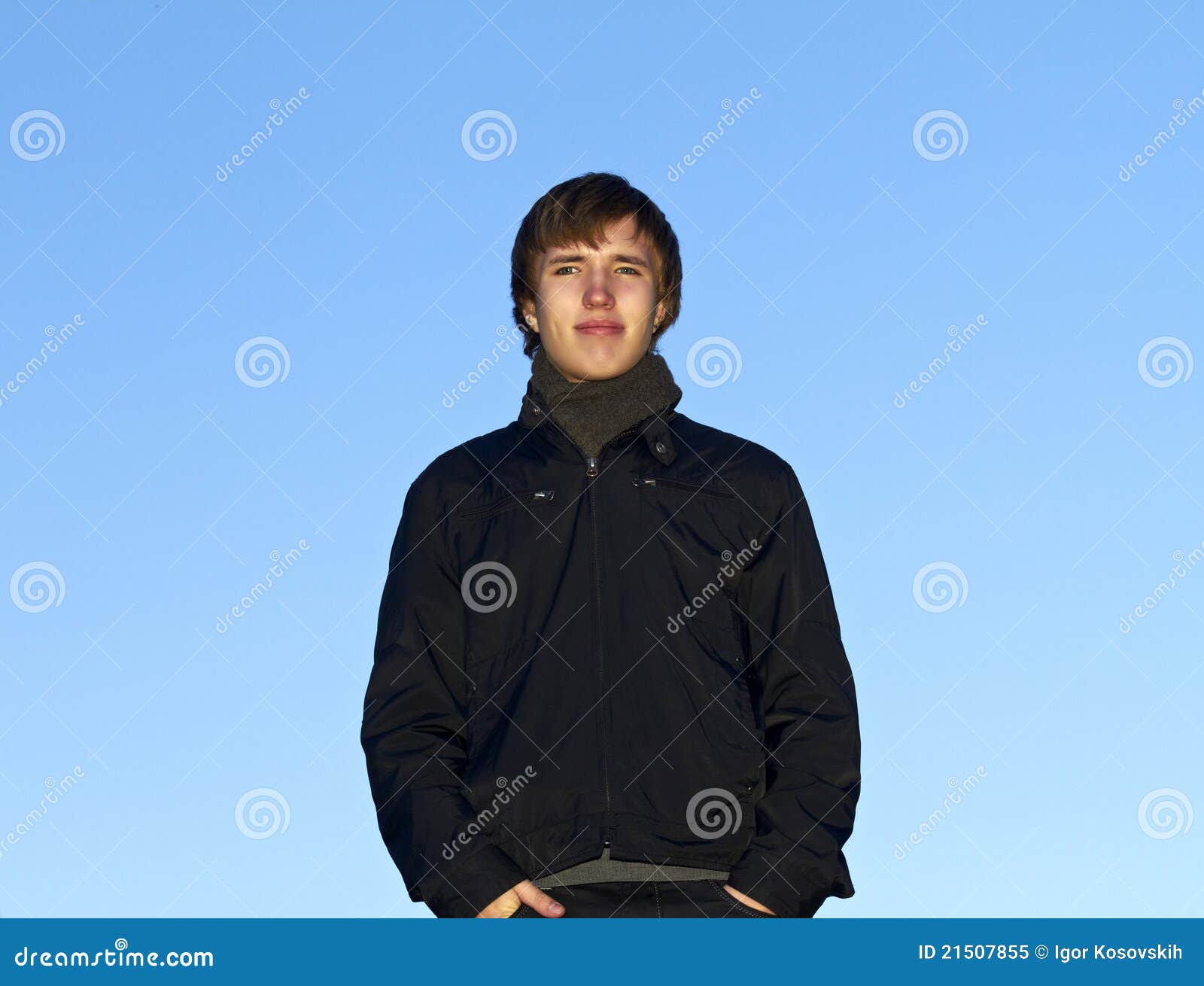 A young man in the sky stock image. Image of hands, young - 21507855