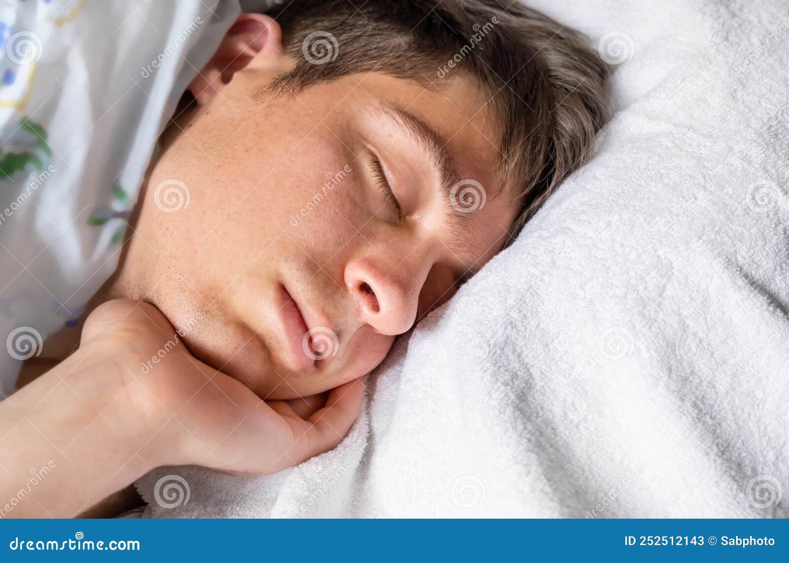 Young Man sleeping stock image. Image of indoor, room - 252512143