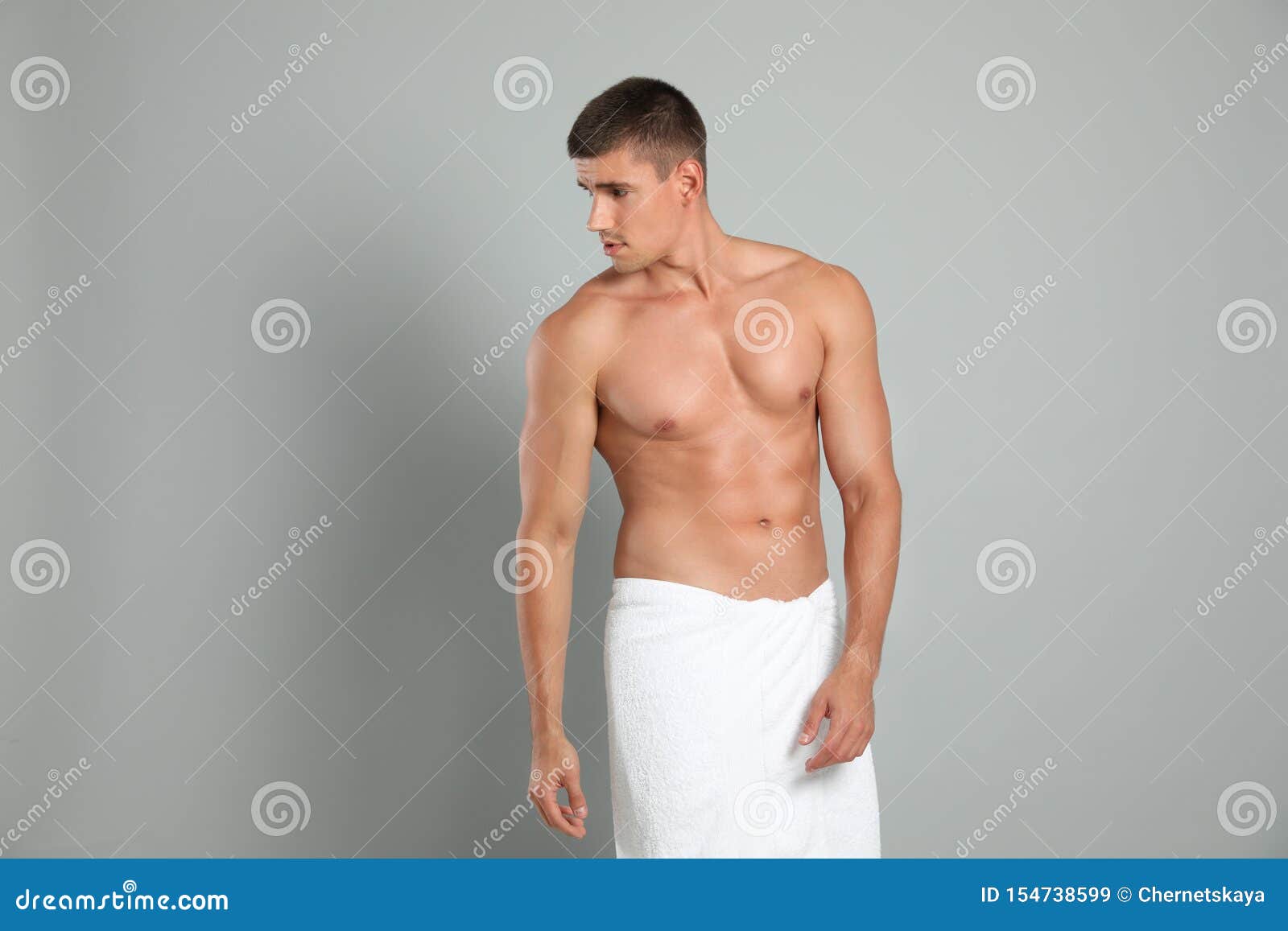Young Man with Slim Body on Grey Stock Image - Image of lifestyle, body ...