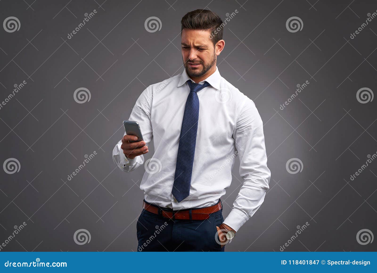 Young Man with a Smartphone Stock Image - Image of problems, smartphone ...
