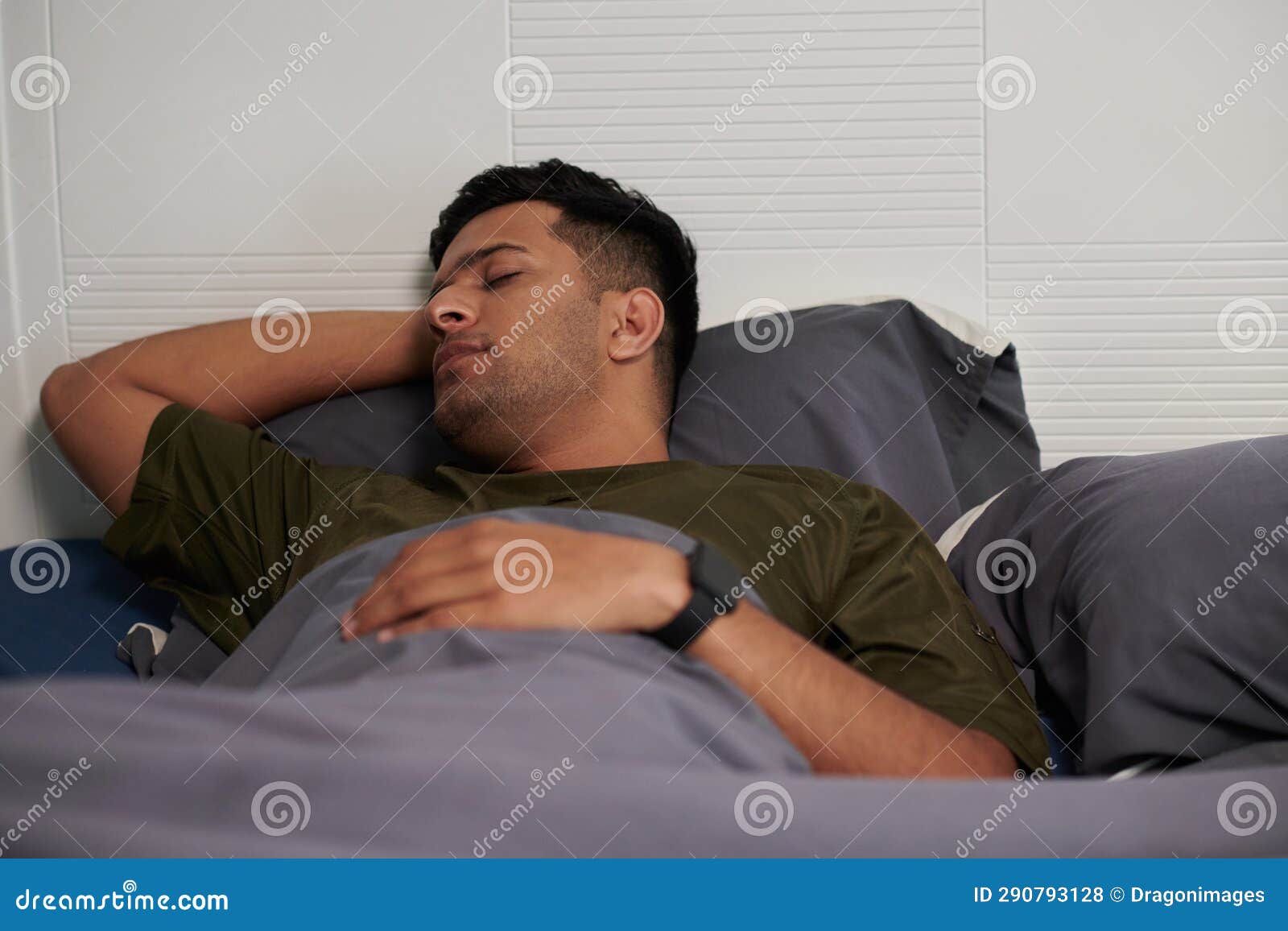 Young Man Sleeping stock photo. Image of night, active - 290793128