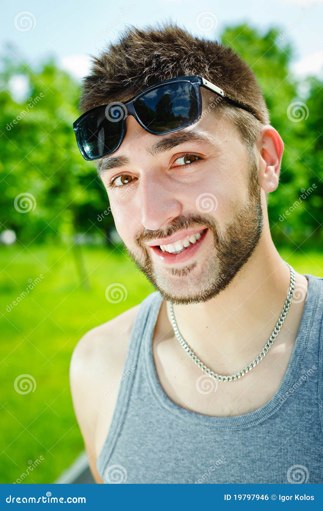 Young man smiling stock photo. Image of beauty, view - 19797946