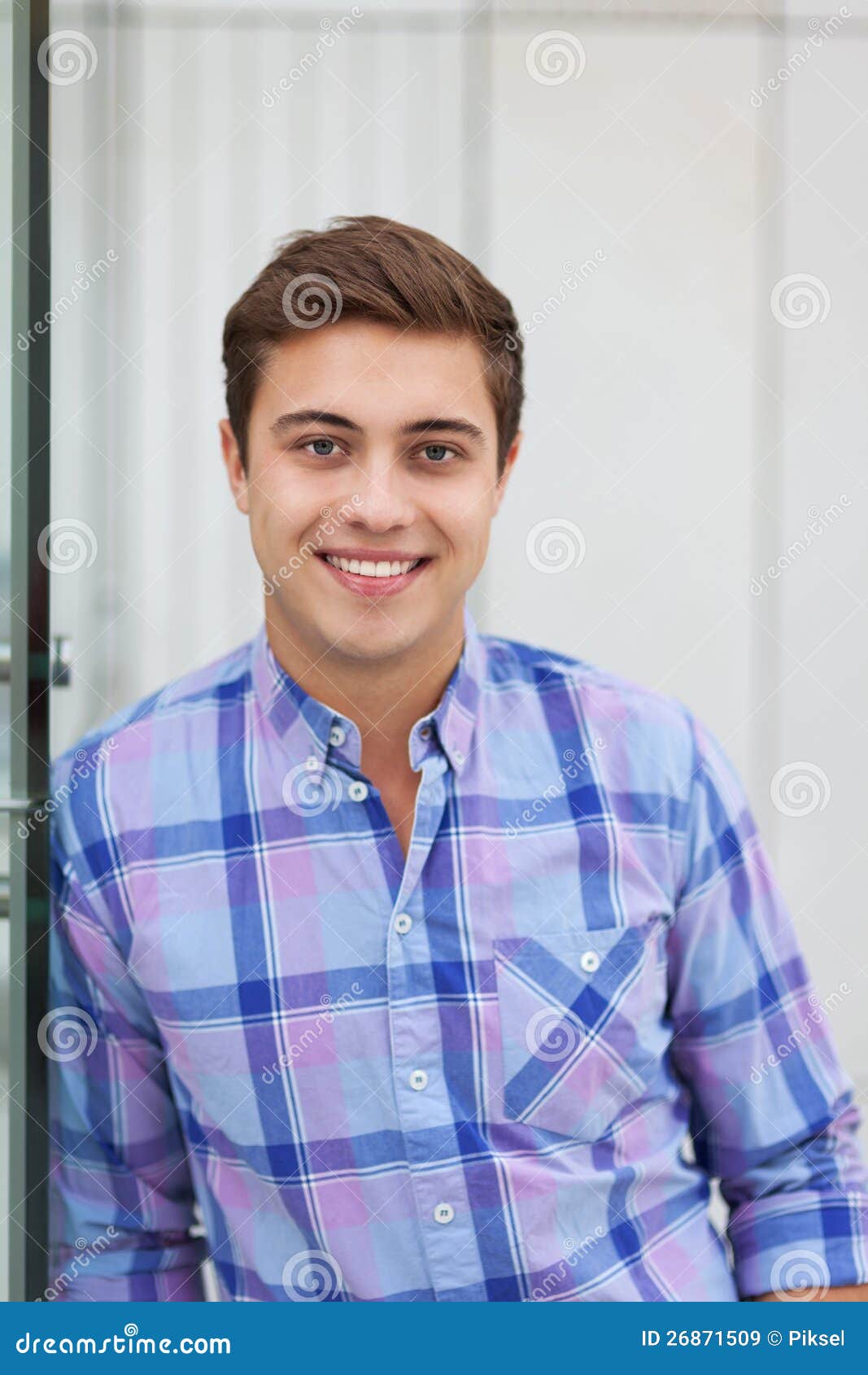 Young man smiling stock image. Image of excitement, casual - 26871509