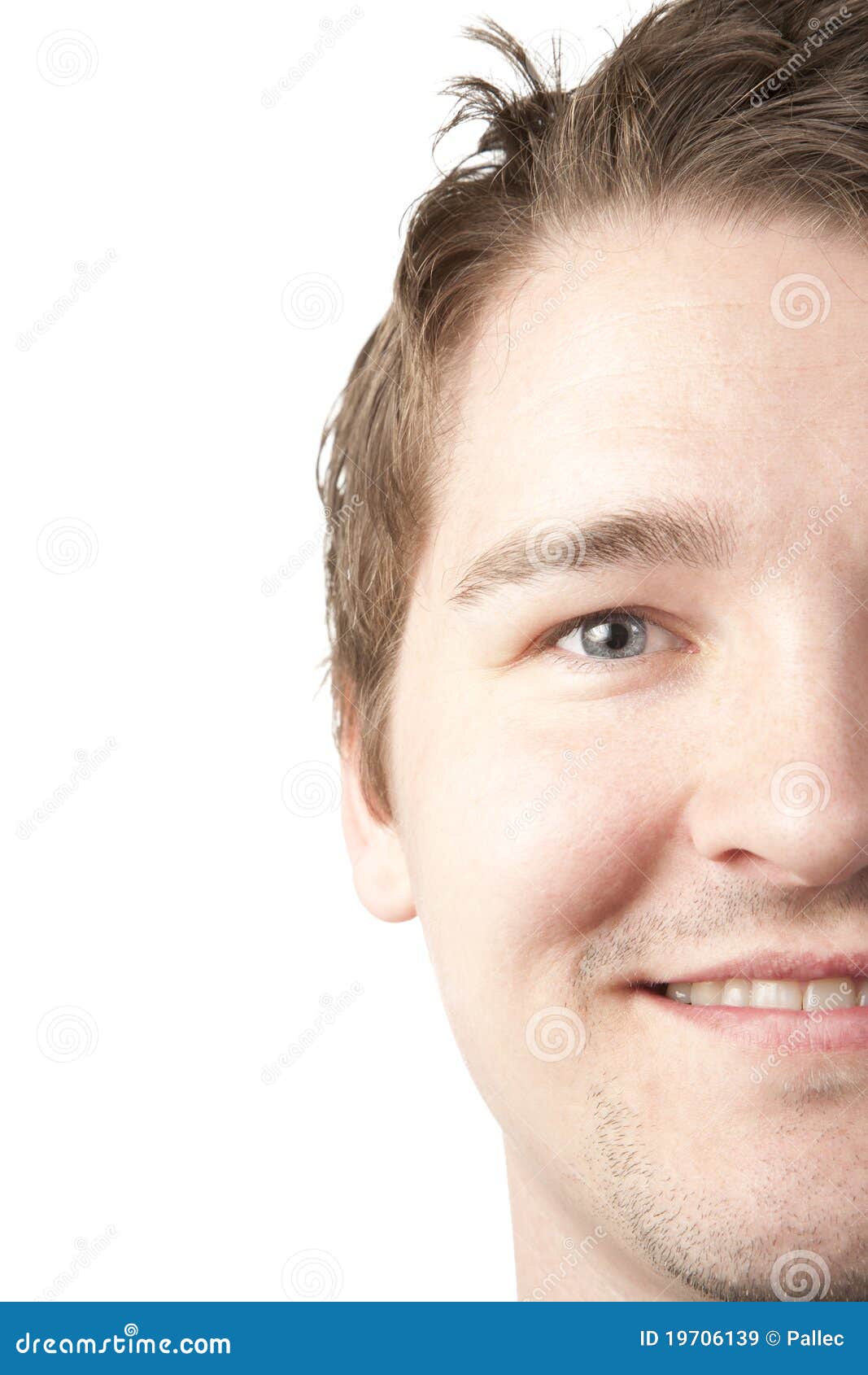 Young man smiling cropped stock image. Image of pose - 19706139