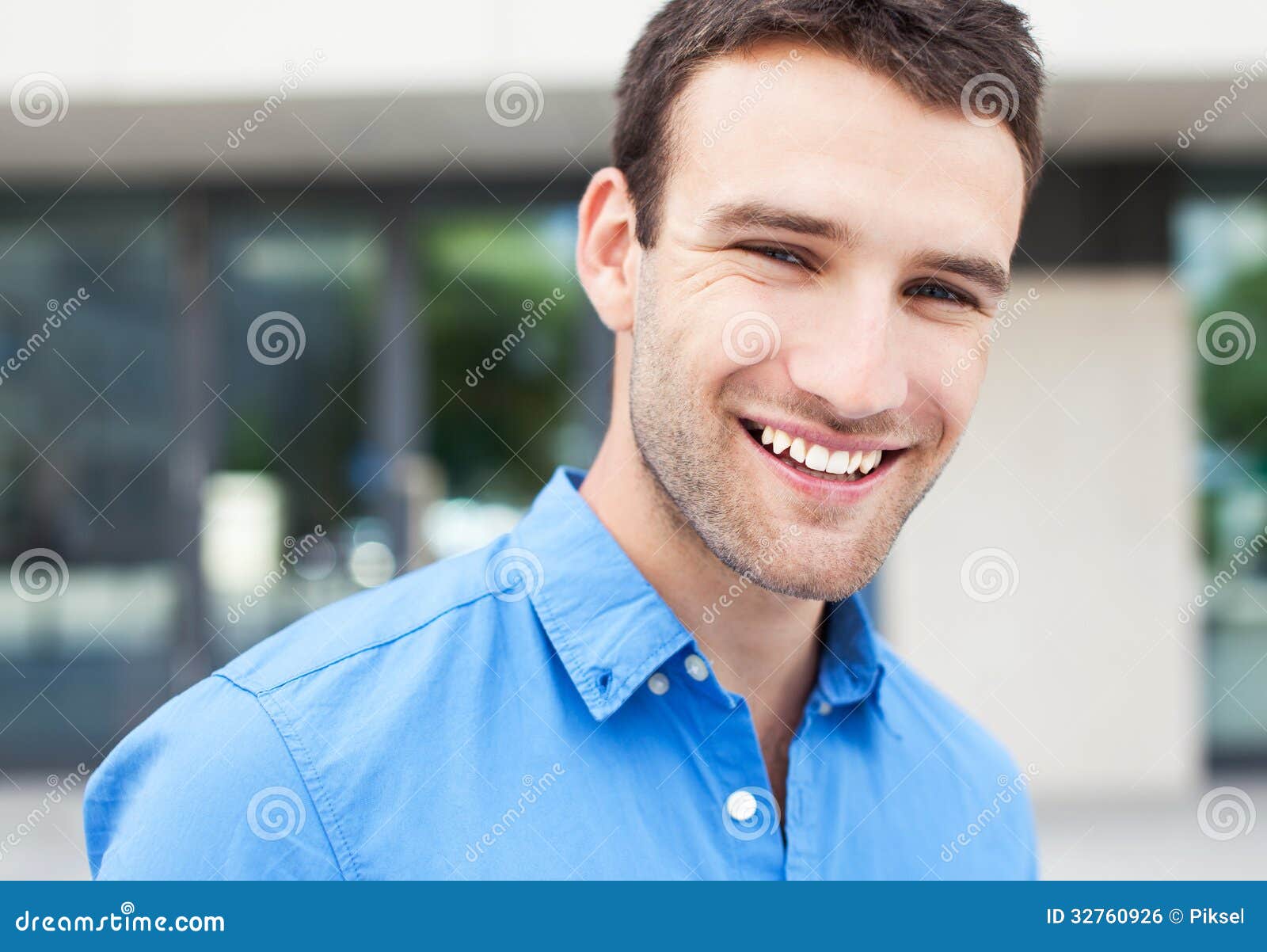 Young man smiling stock photo. Image of handsome, outdoors - 32760926