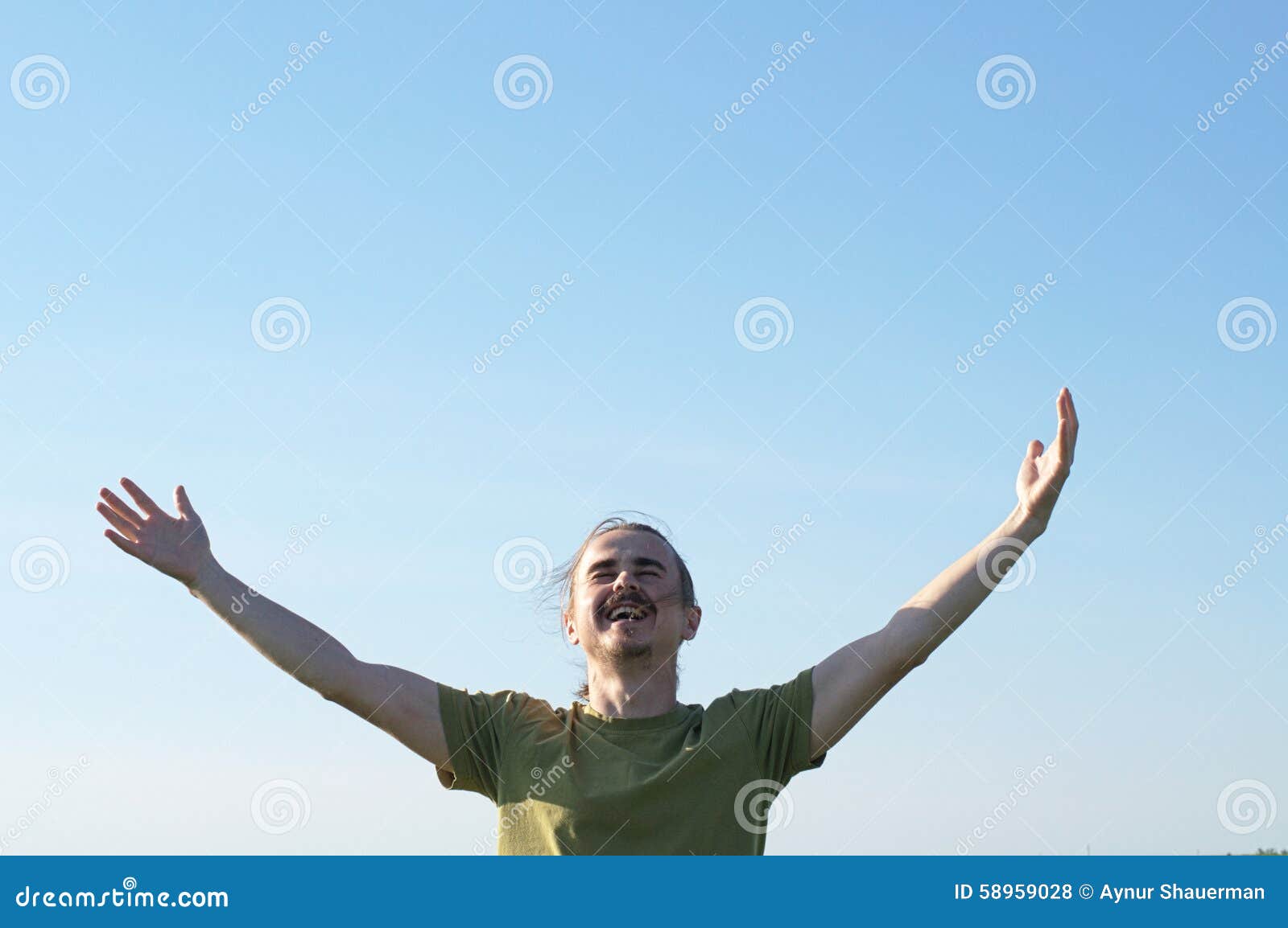 Young Man Smiling with Open Arms Stock Photo - Image of healthy, open ...