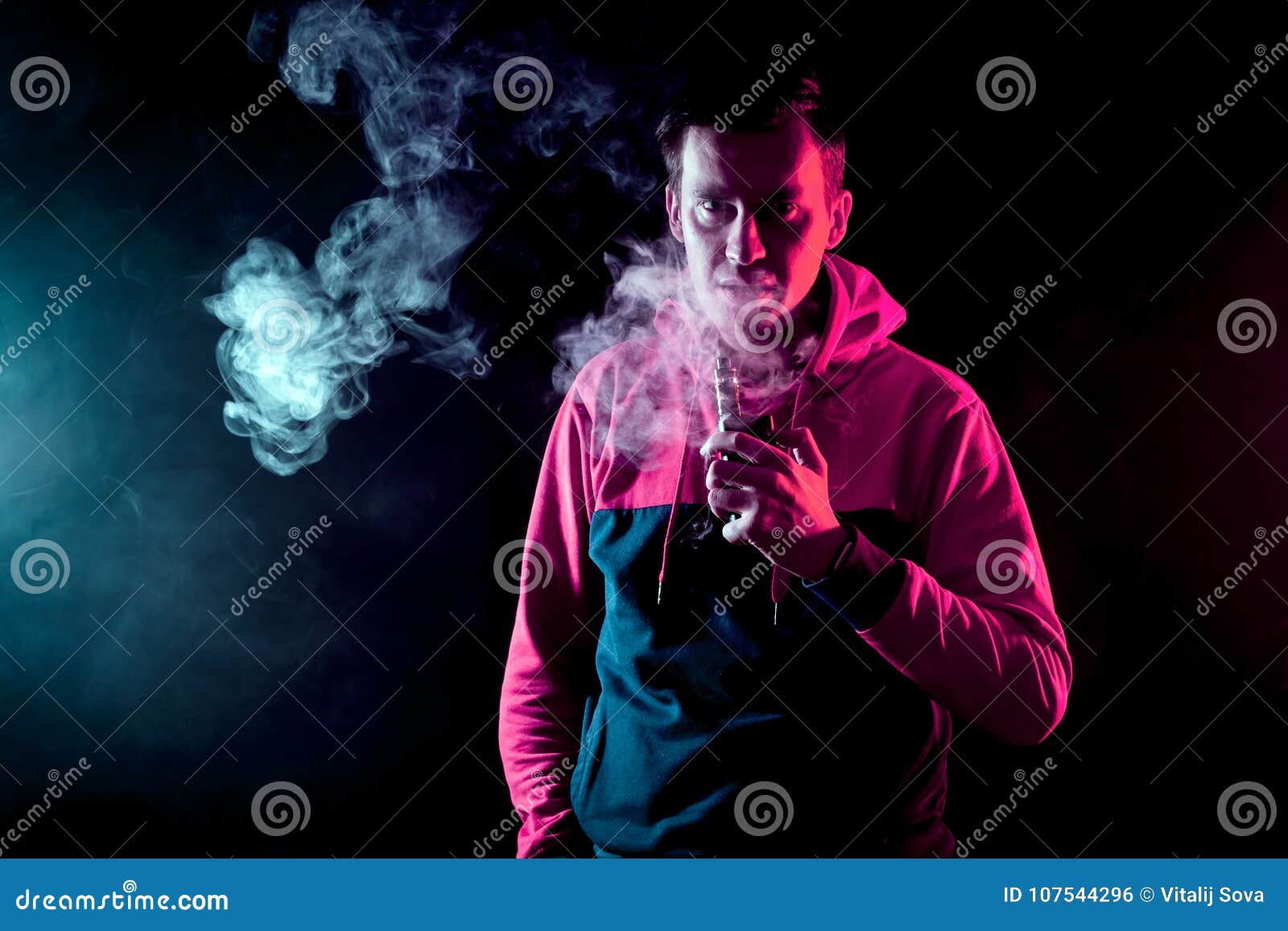 Young man smoker stock photo. Image of hookah, profile - 107544296