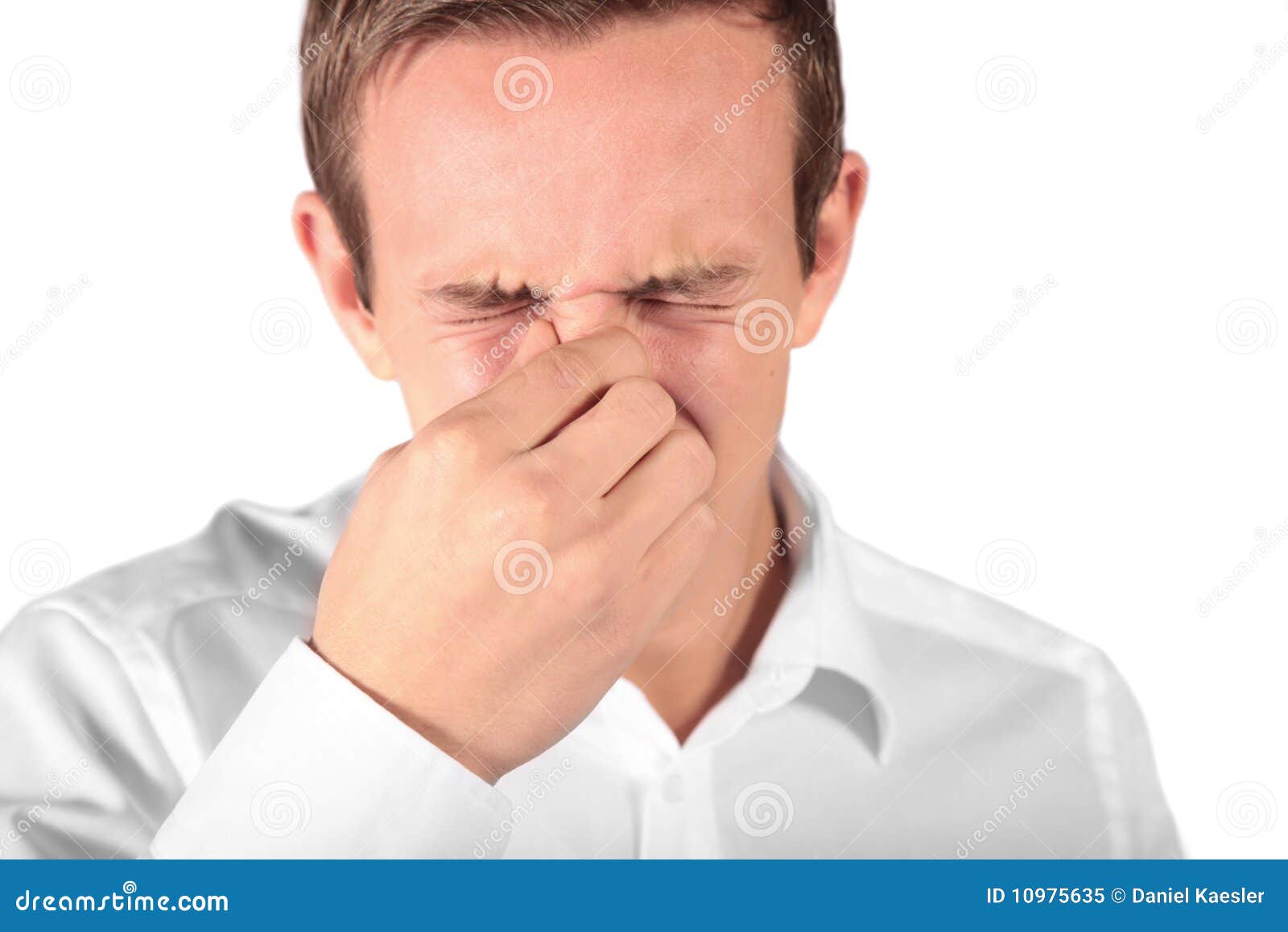 Young man sneezing stock image. Image of white, sick - 10975635