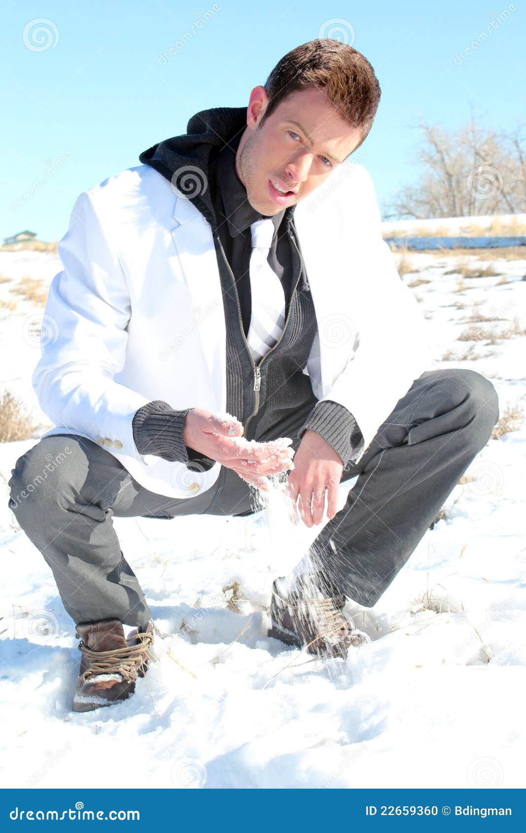 A Young Man in the Snow stock photo. Image of caucasian - 22659360