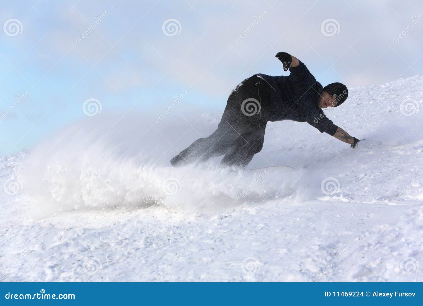 Young man on snowboard stock photo. Image of blue, travel - 11469224