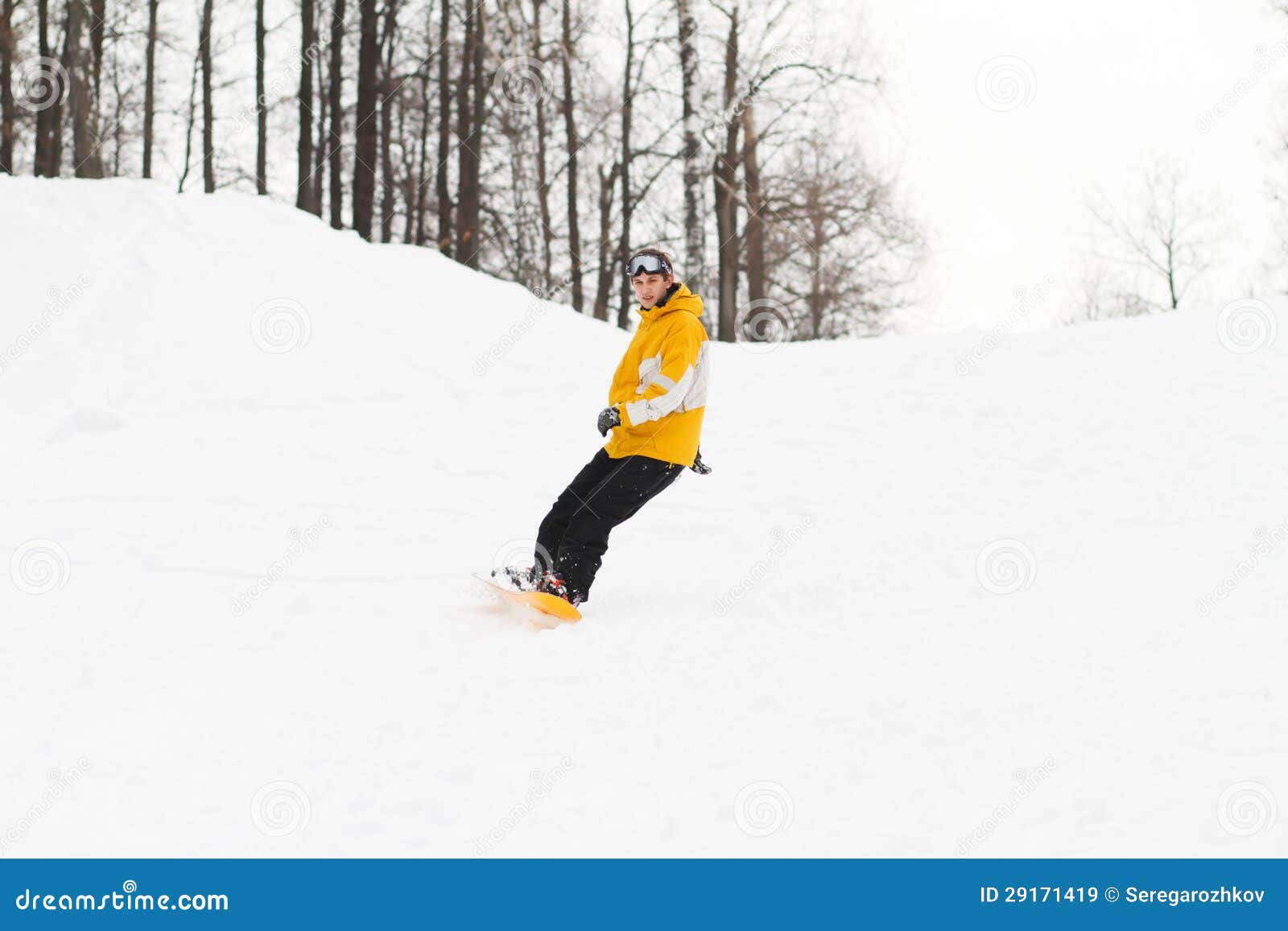 Young man on snowboard stock image. Image of caucasian - 29171419