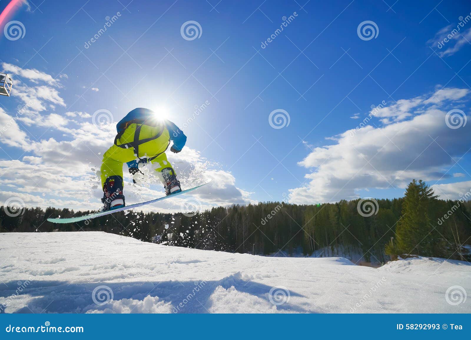 Young man on the snowboard stock image. Image of freestyle - 58292993