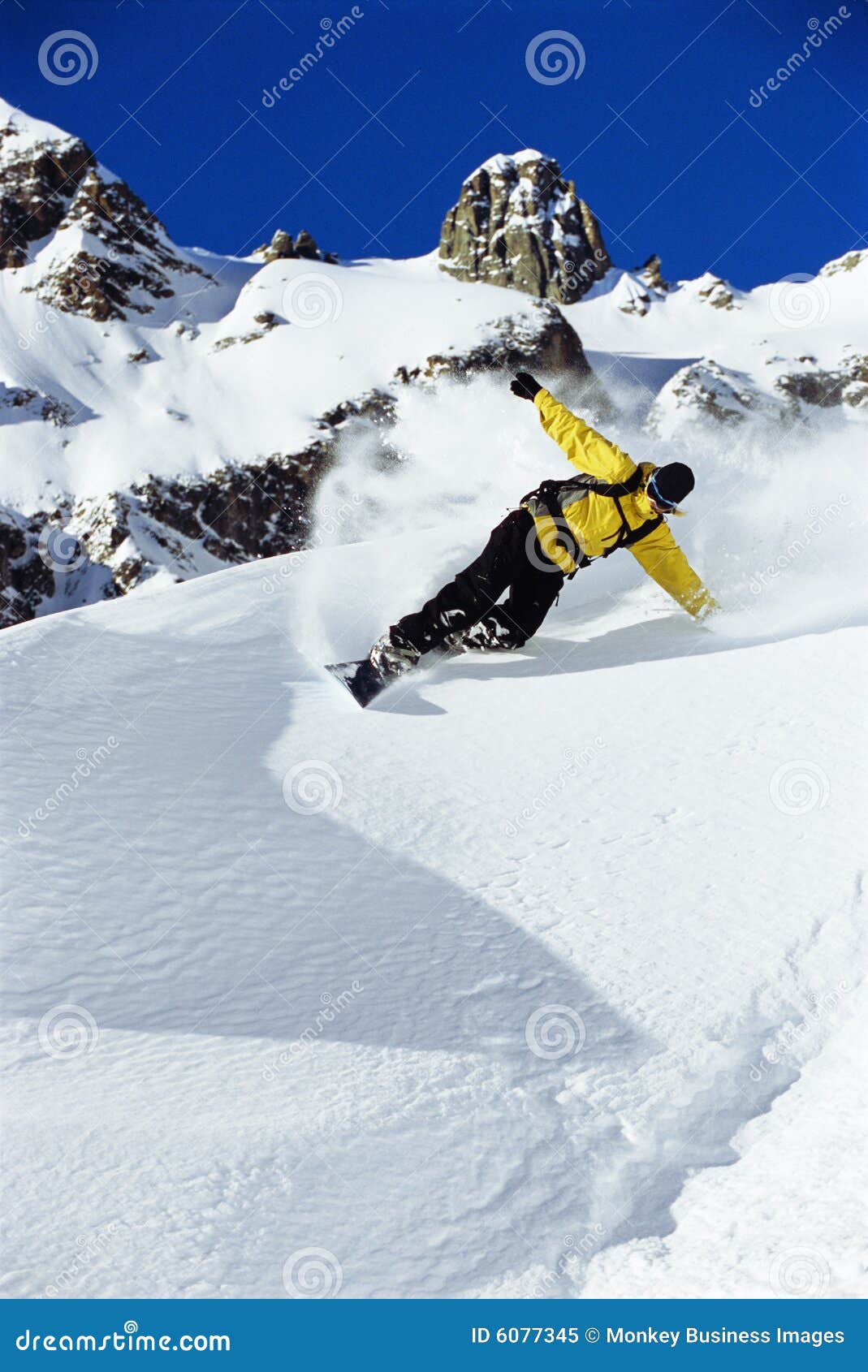 Young man snowboarding stock image. Image of snowboarder - 6077345