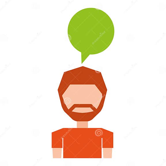 Young Man with Speech Bubble Avatar Character Stock Vector ...