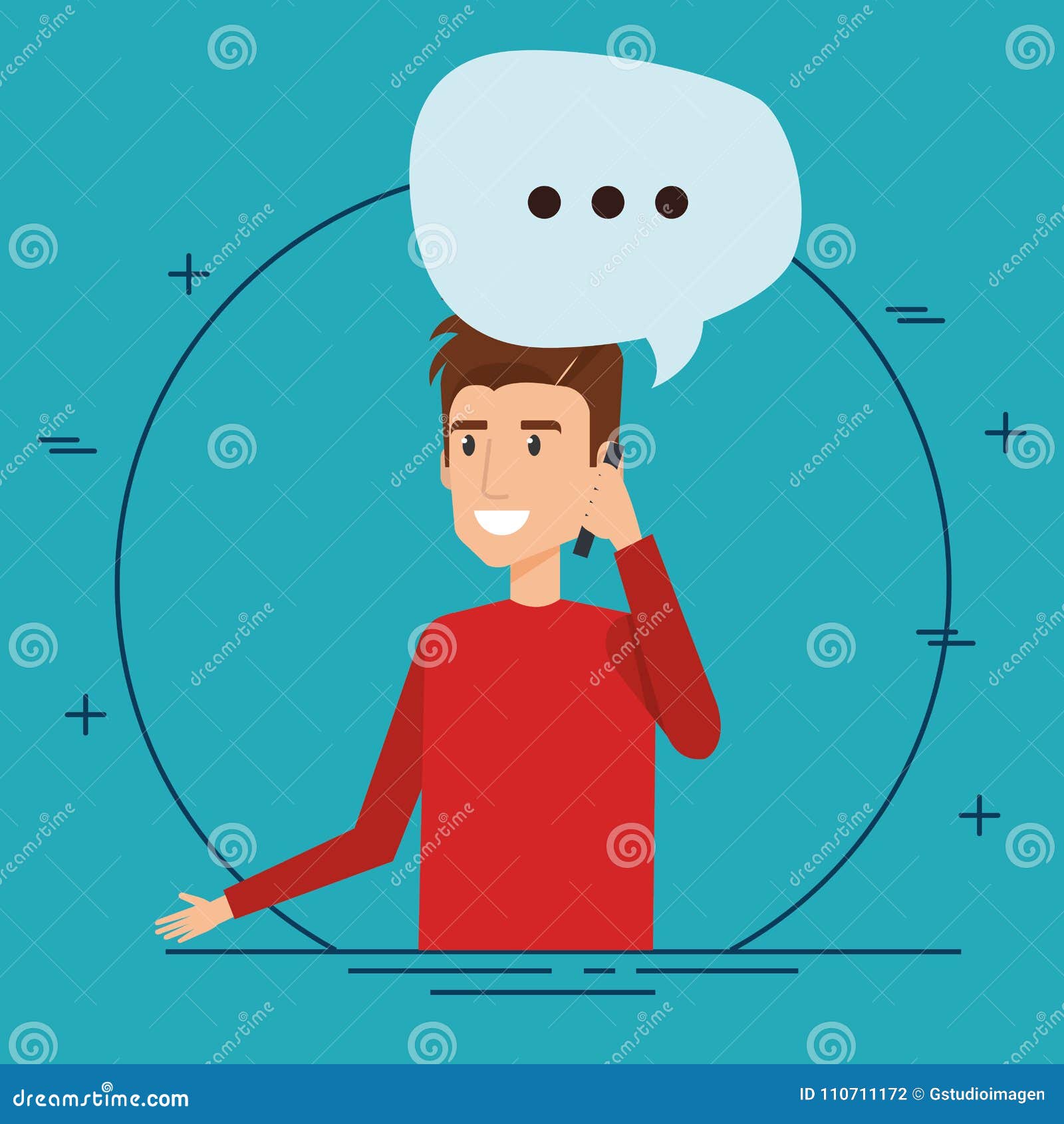 Young Man with Speech Bubble Stock Vector - Illustration of employee ...