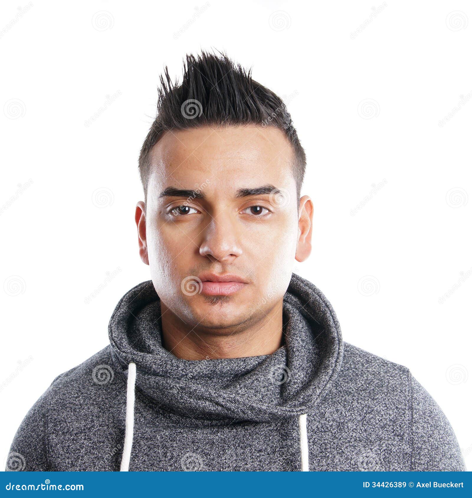 Young man with spiky hair stock image. Image of hood - 34426389