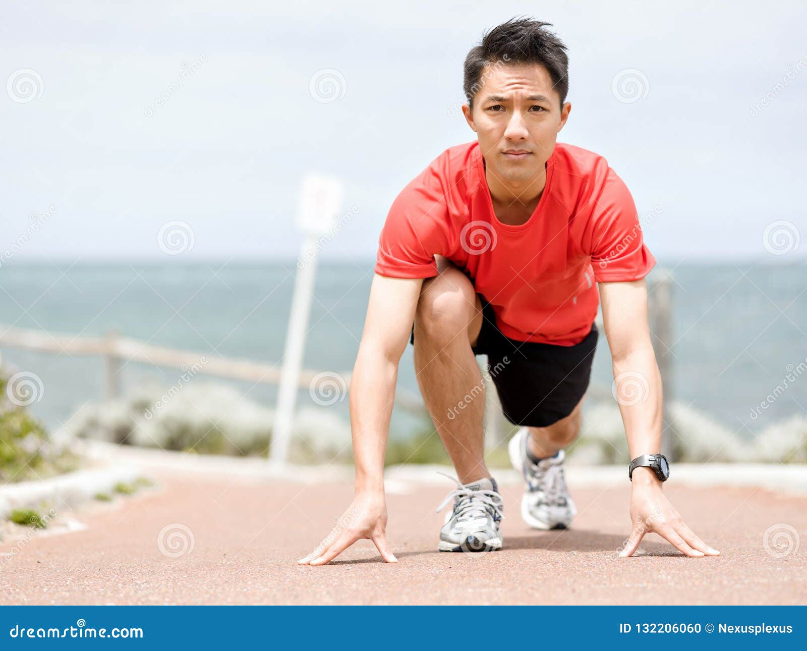Young Man Getting Ready for a Run Stock Photo - Image of outside ...