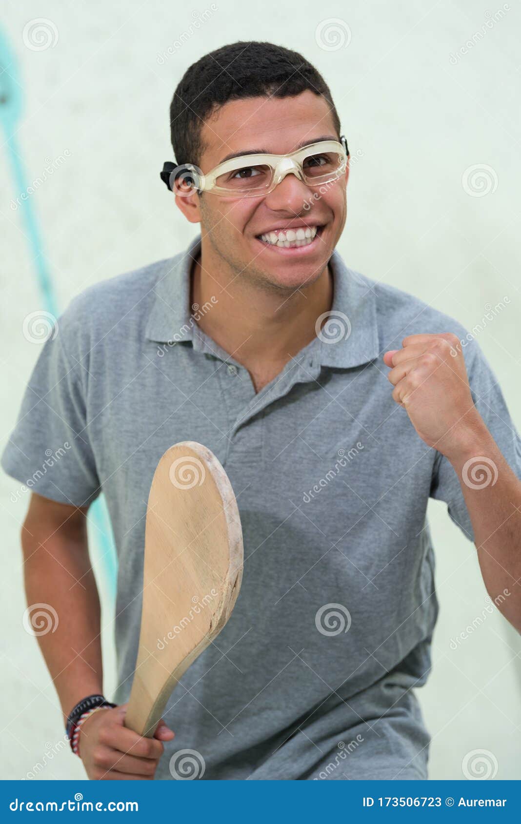 Young Man Squash Player Exercise Game in Gym Stock Image - Image of ...