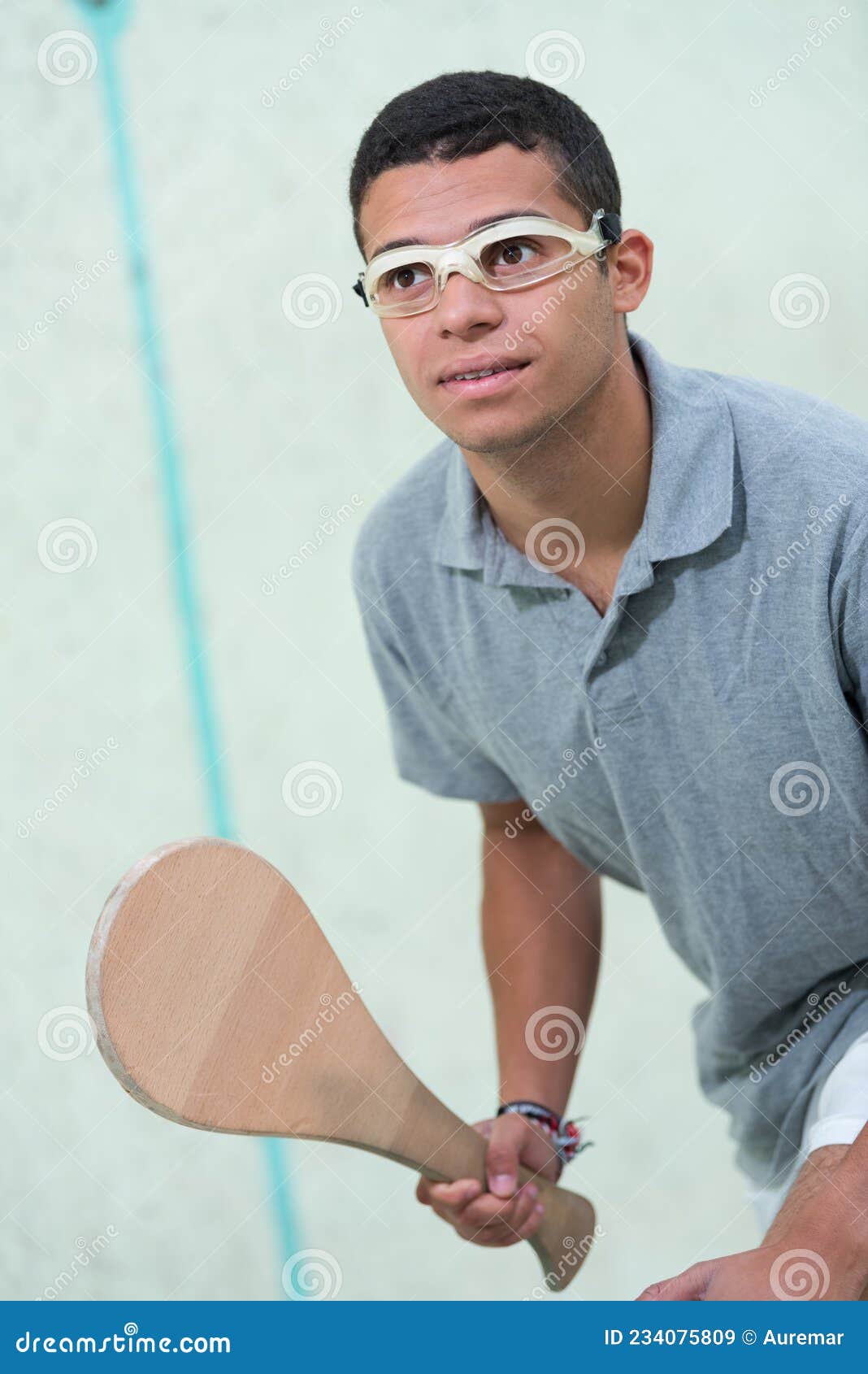 Young Man Squash Player Exercise Game in Gym Stock Image - Image of ...
