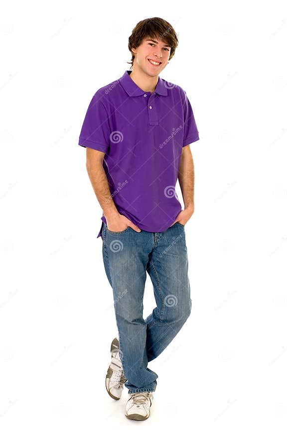 Young man standing stock photo. Image of teens, casual - 12517924
