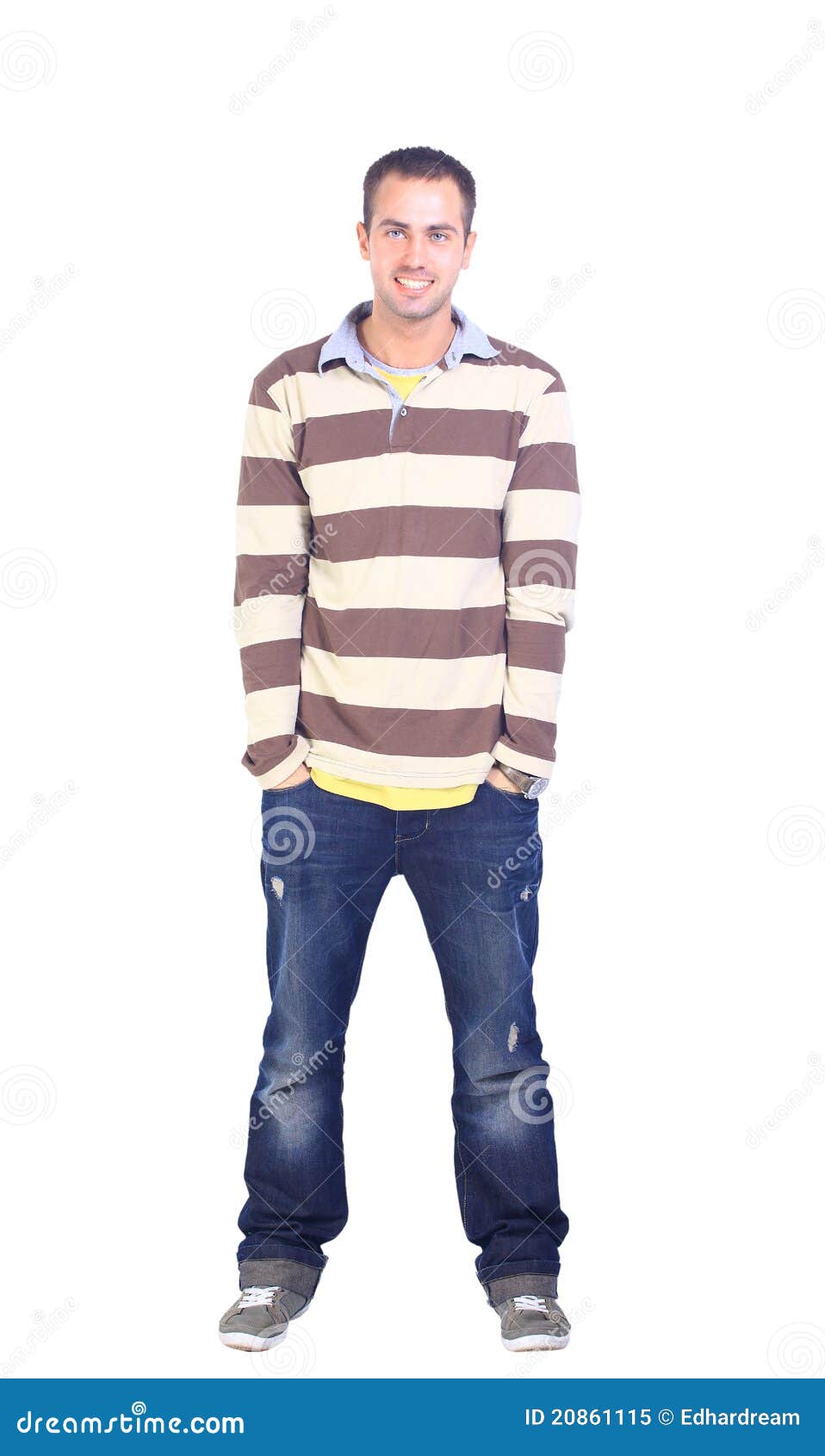 Young man standing stock image. Image of studio, arms - 20861115