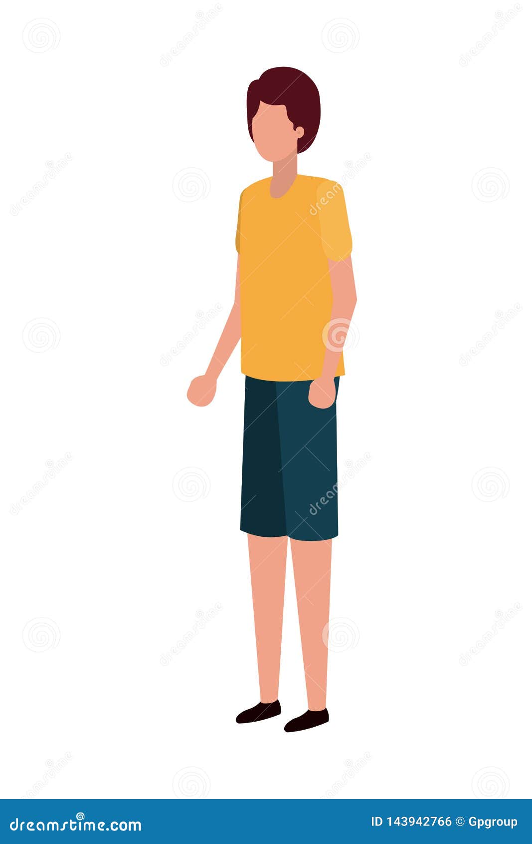 Young Man Standing Avatar Character Stock Vector - Illustration of ...